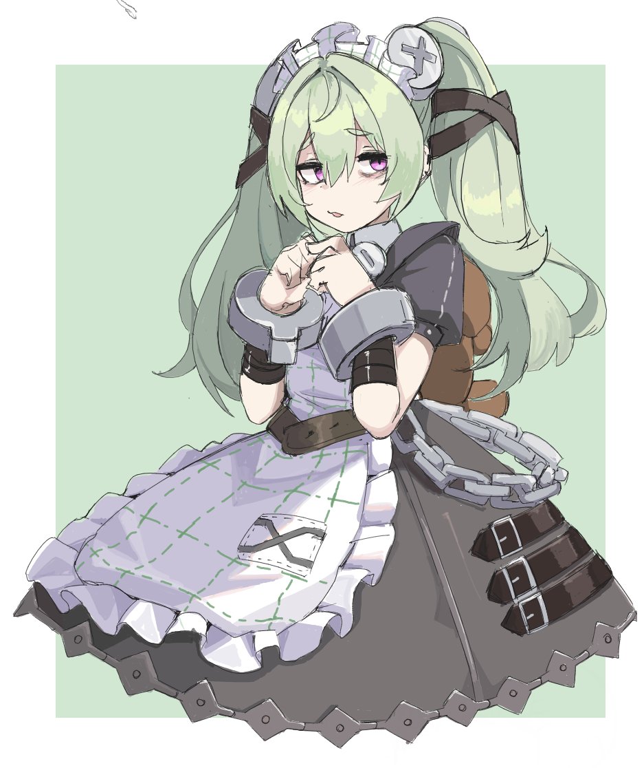 The Big ImageBoard (TBIB) - 1girl apron bags under eyes belt bifizu's gold black dress brown ...