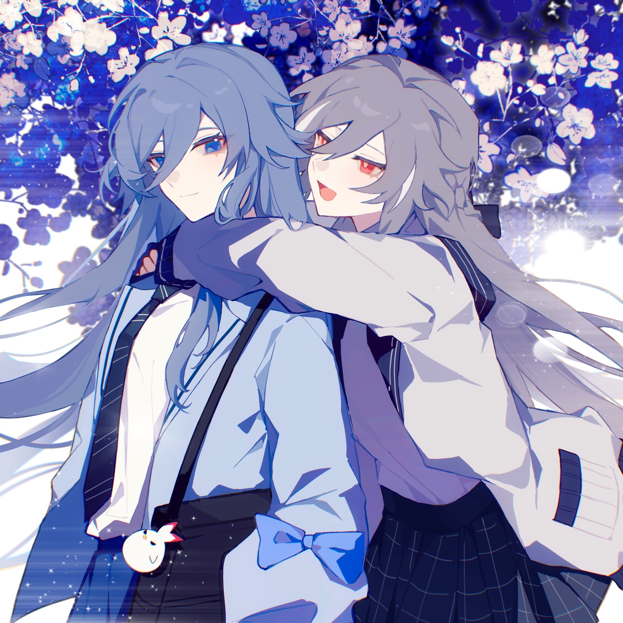 The Big ImageBoard (TBIB) - 2girls alternate costume blue eyes commentary dress dual persona fu ...