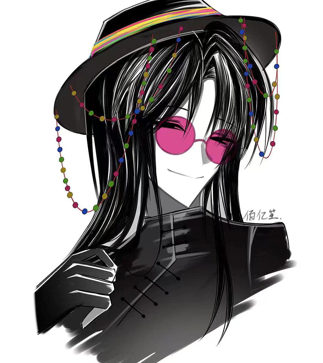 The Big ImageBoard (TBIB) - 1boy bai yisheng beads black eyes black gloves black hair black hat ...