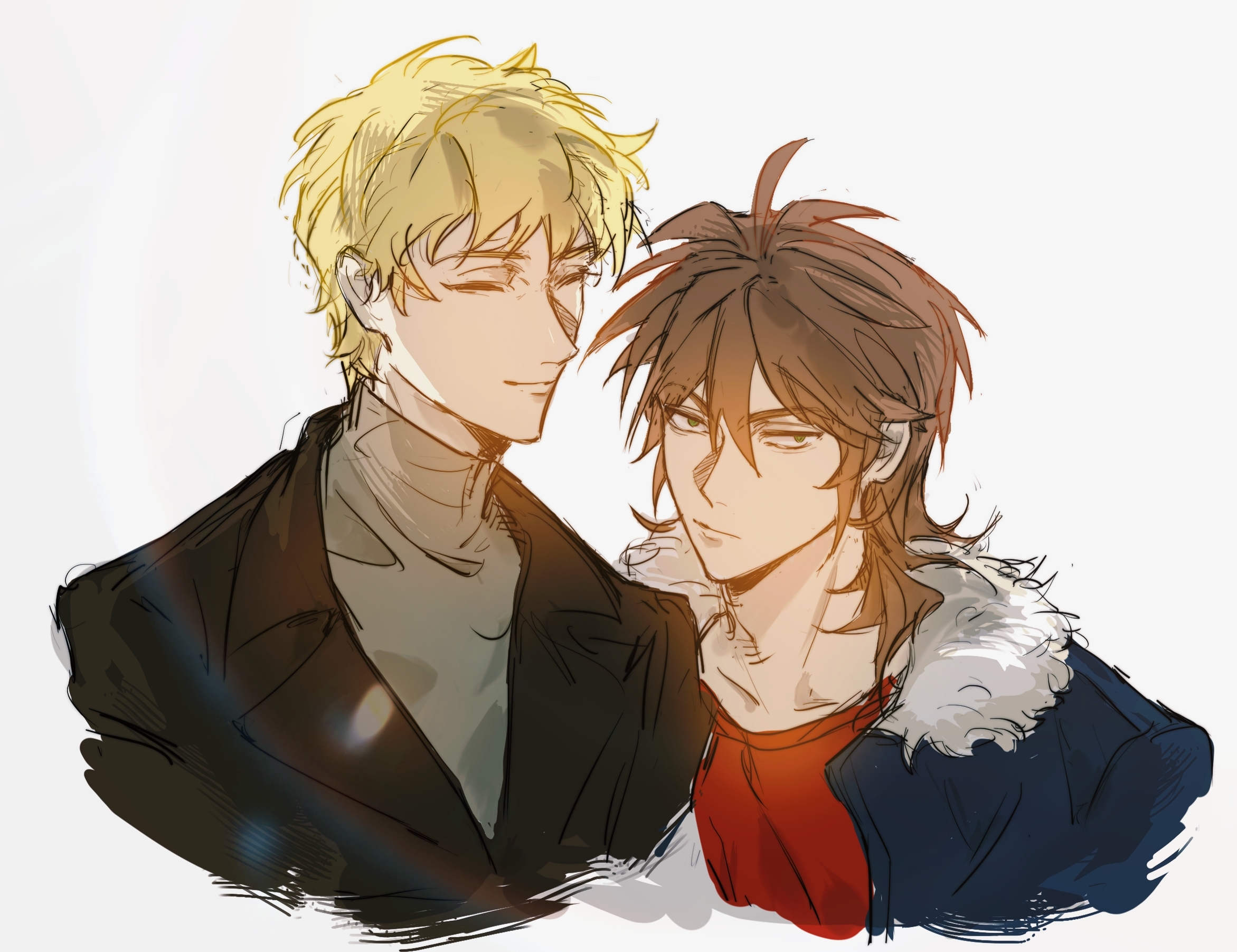 The Big ImageBoard (TBIB) - 2boys atou haruki black jacket blonde hair blue jacket brown hair ...