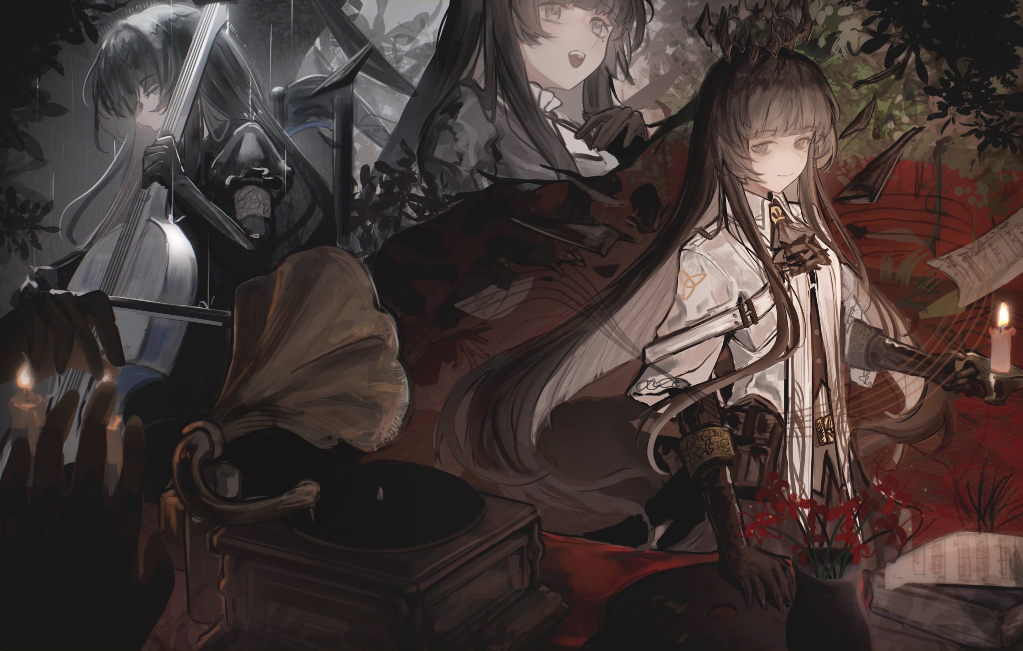 The Big ImageBoard (TBIB) - 1girl arknights ascot black ascot black dress black gloves black ...