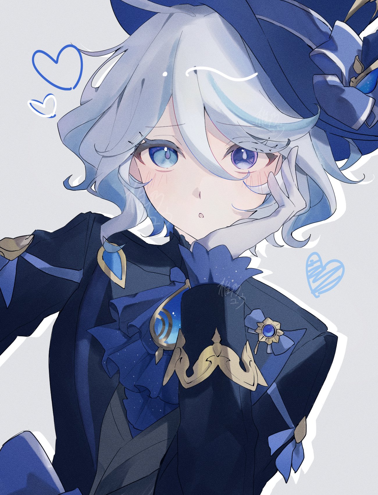 The Big ImageBoard (TBIB) - 1girl ascot blue ascot blue brooch blue gemstone blue hair blue hat ...