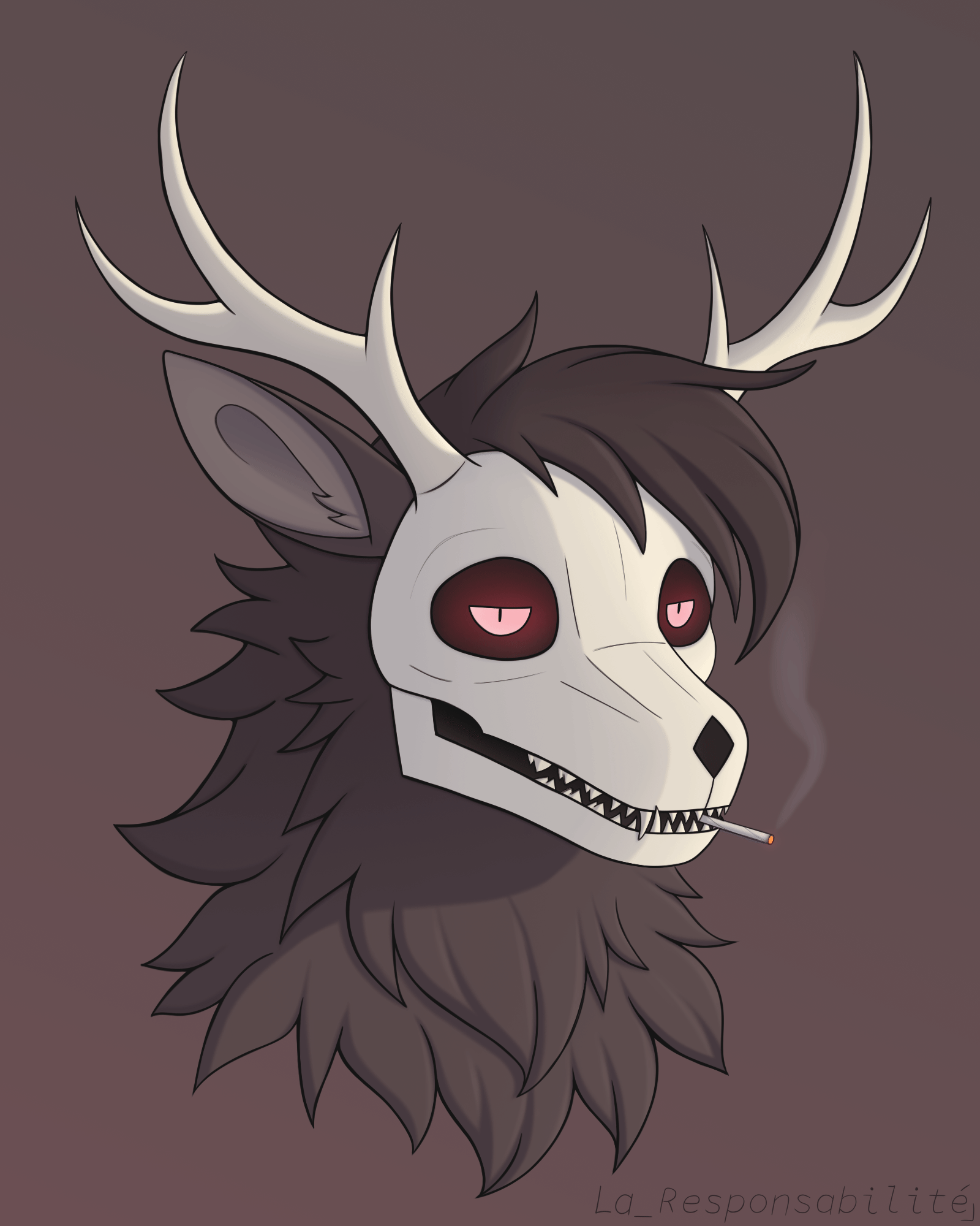 The Big ImageBoard (TBIB) - american mythology animated anthro antlers black body bone drugs fur ...