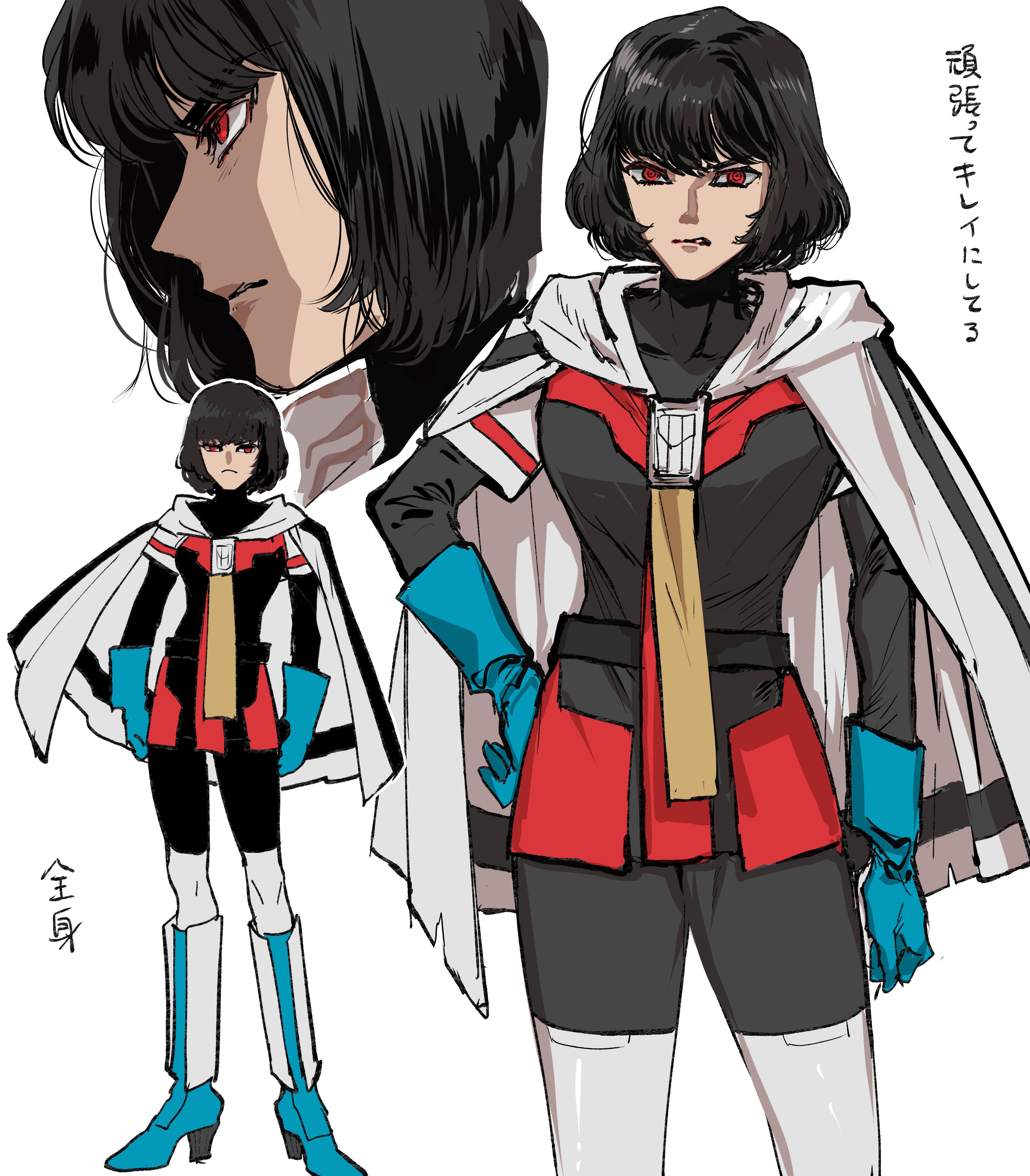 The Big ImageBoard (TBIB) - 1girl absurdres angry black hair boots cape ...