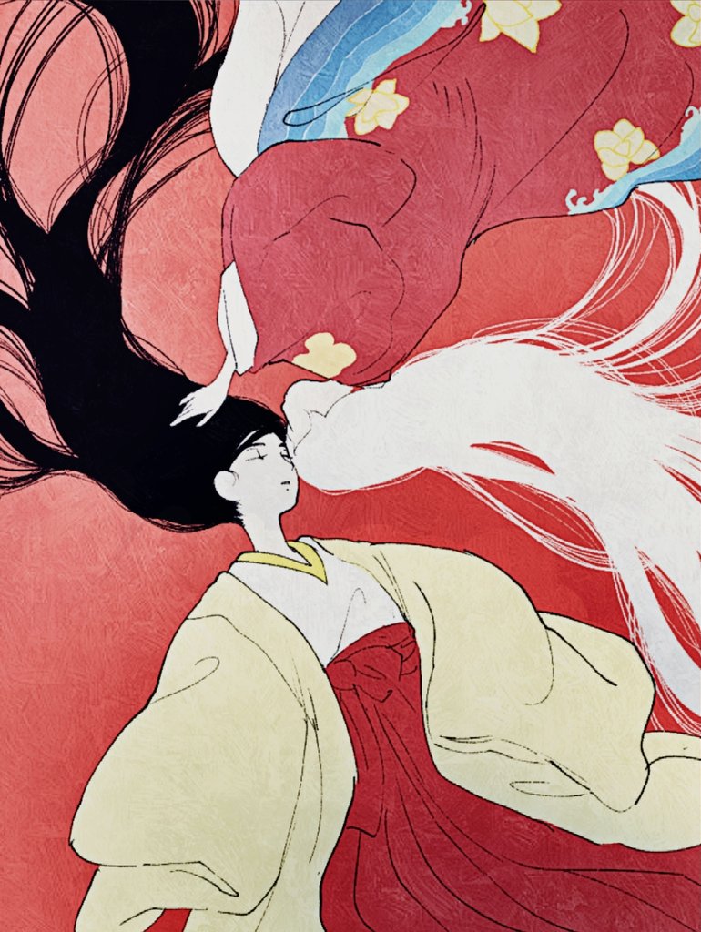 The Big ImageBoard (TBIB) - 2girls biwa (heike monogatari) closed eyes closed mouth coat facing ...