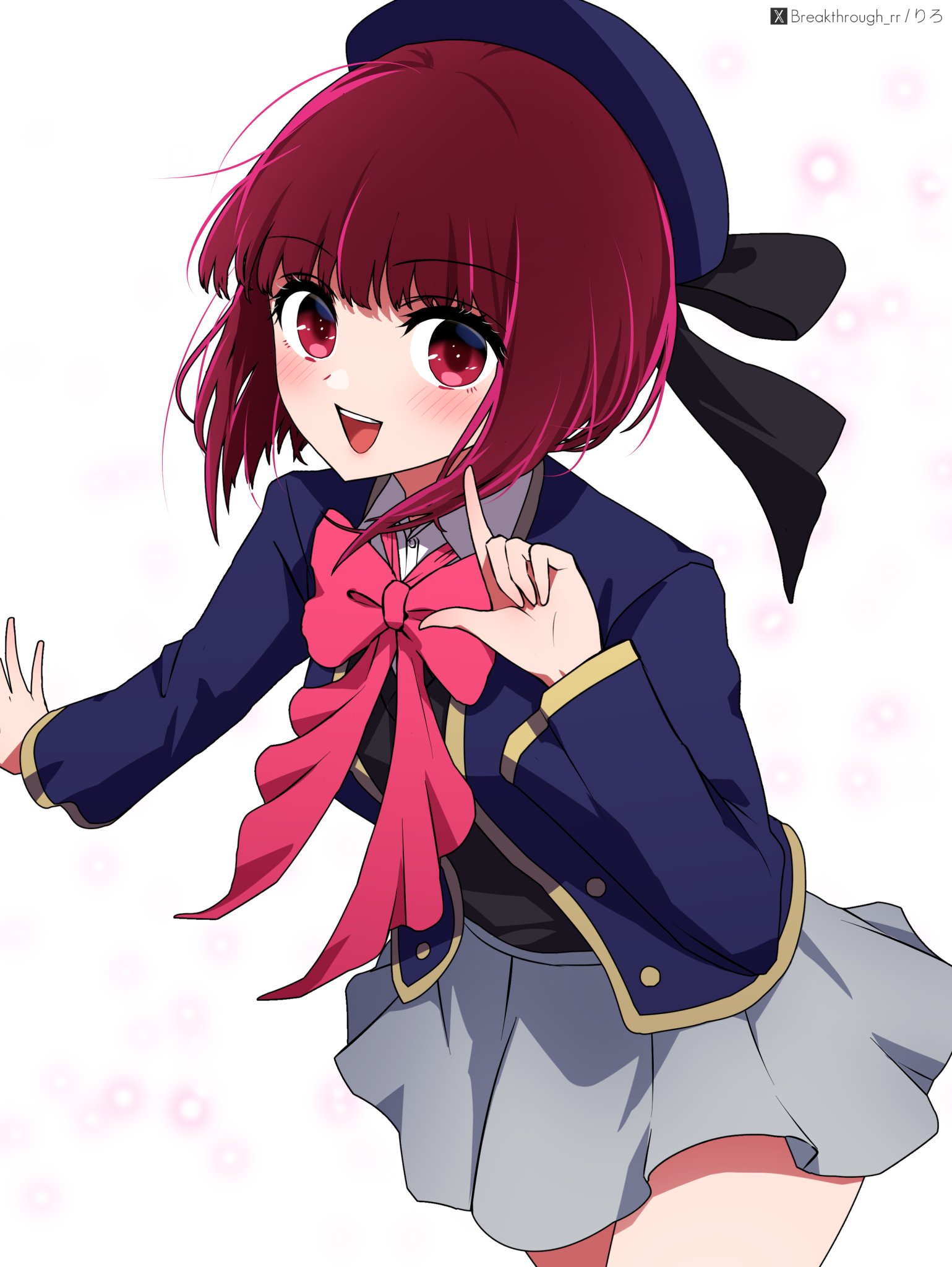 The Big ImageBoard (TBIB) - 1girl :d arima kana artist name beret blue hat blush bow bowtie ...