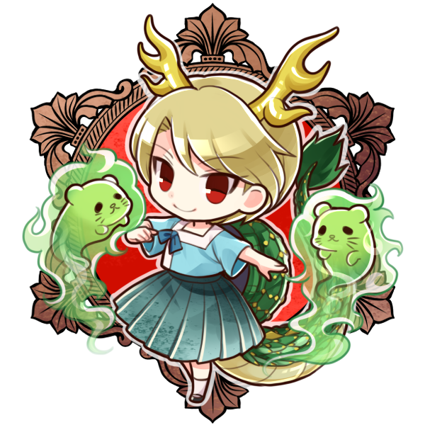 The Big ImageBoard (TBIB) - 1girl antlers blonde hair blue bow blue ...