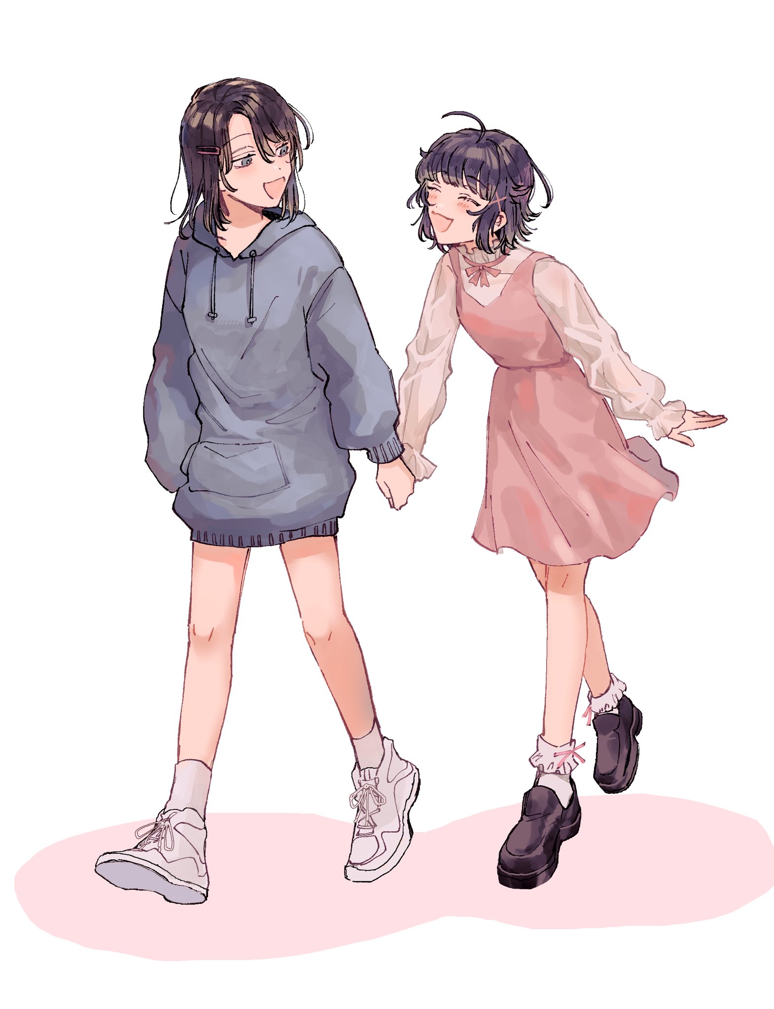 The Big Imageboard Tbib 2girls Ahoge Bang Dream Black Footwear