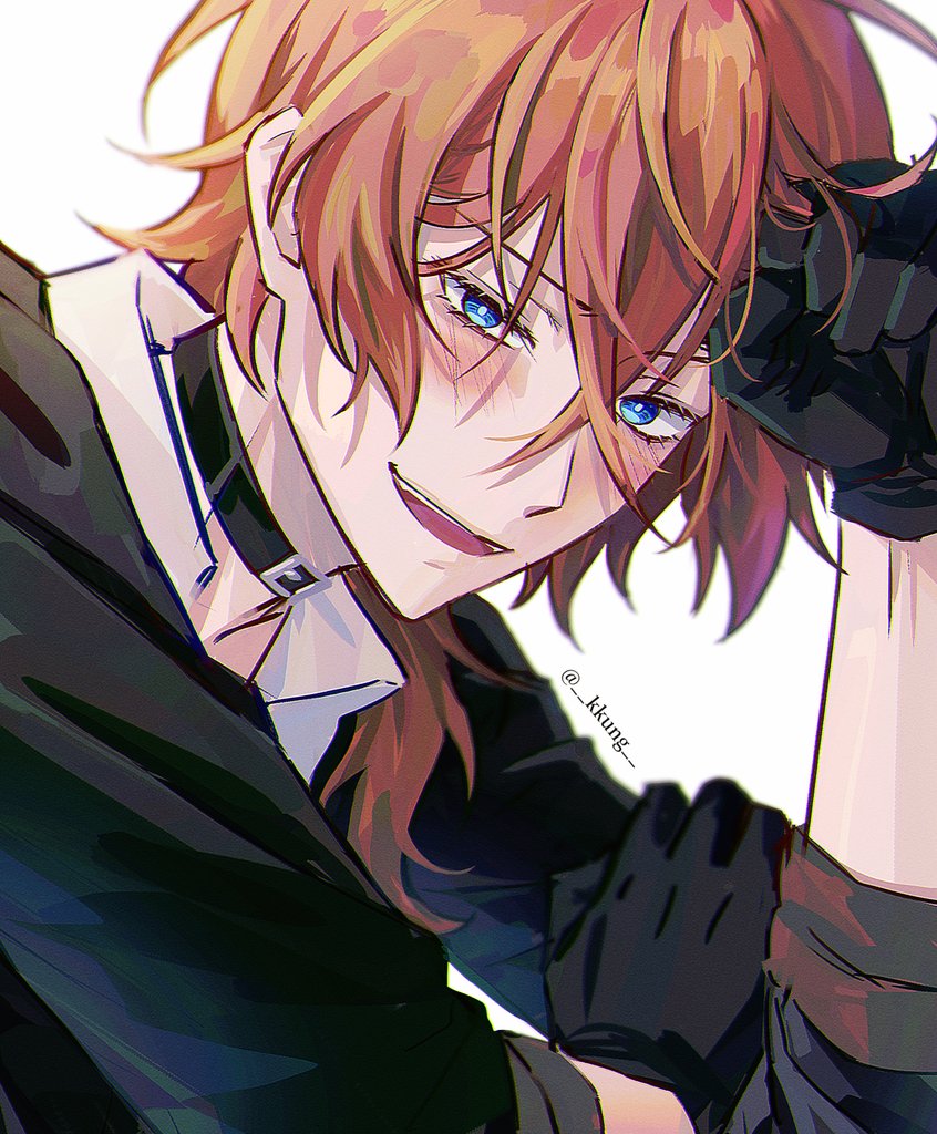 The Big ImageBoard (TBIB) - 1boy bishounen black choker black gloves black jacket blue eyes ...