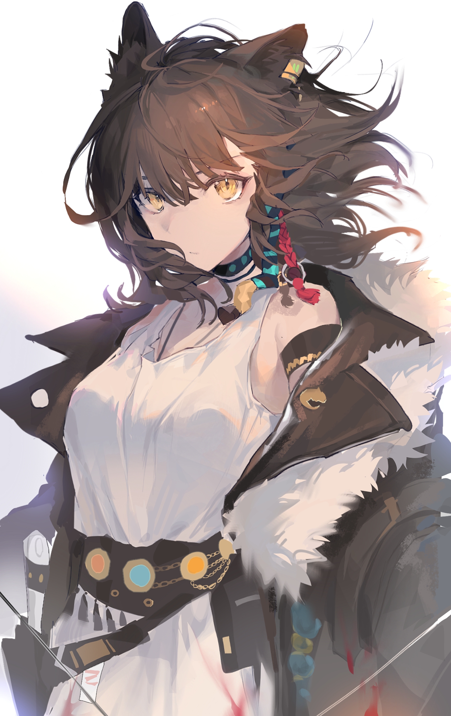 The Big ImageBoard (TBIB) - 1girl animal ears arknights bangs bare shoulders belt black choker ...