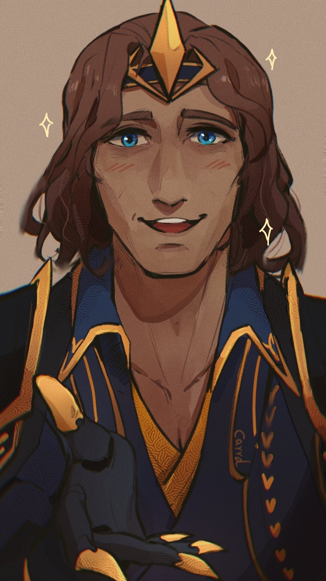 The Big ImageBoard (TBIB) - 1boy :d artist name black gloves black hairband blue eyes blue shirt ...