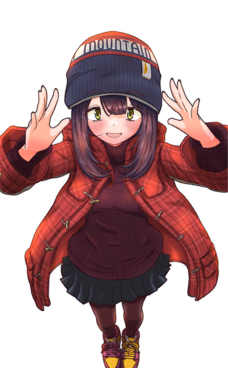 The Big ImageBoard (TBIB) - 1girl :d beanie brown hair green eyes hat ...