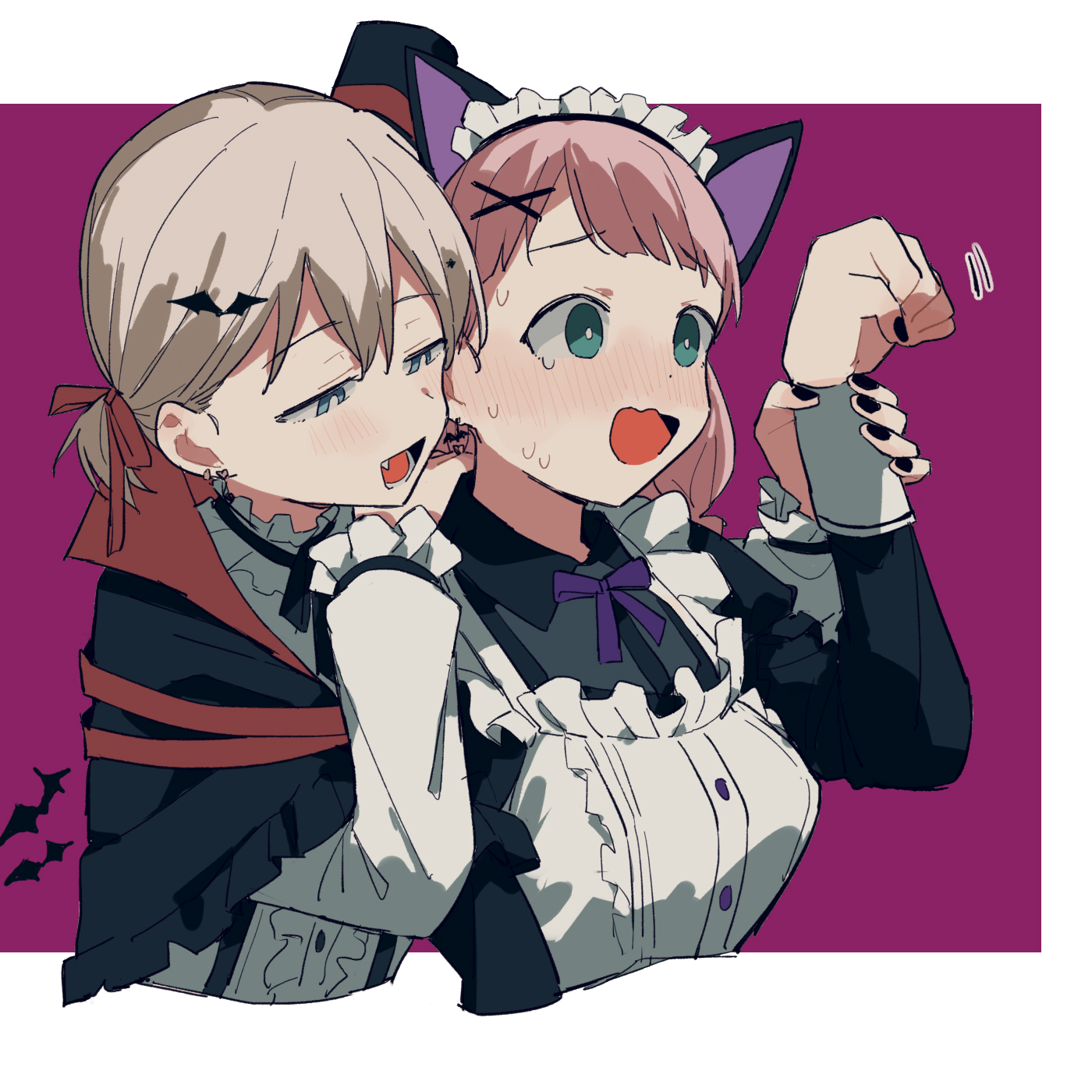 The Big ImageBoard (TBIB) - 2girls alternate hairstyle animal ear ...