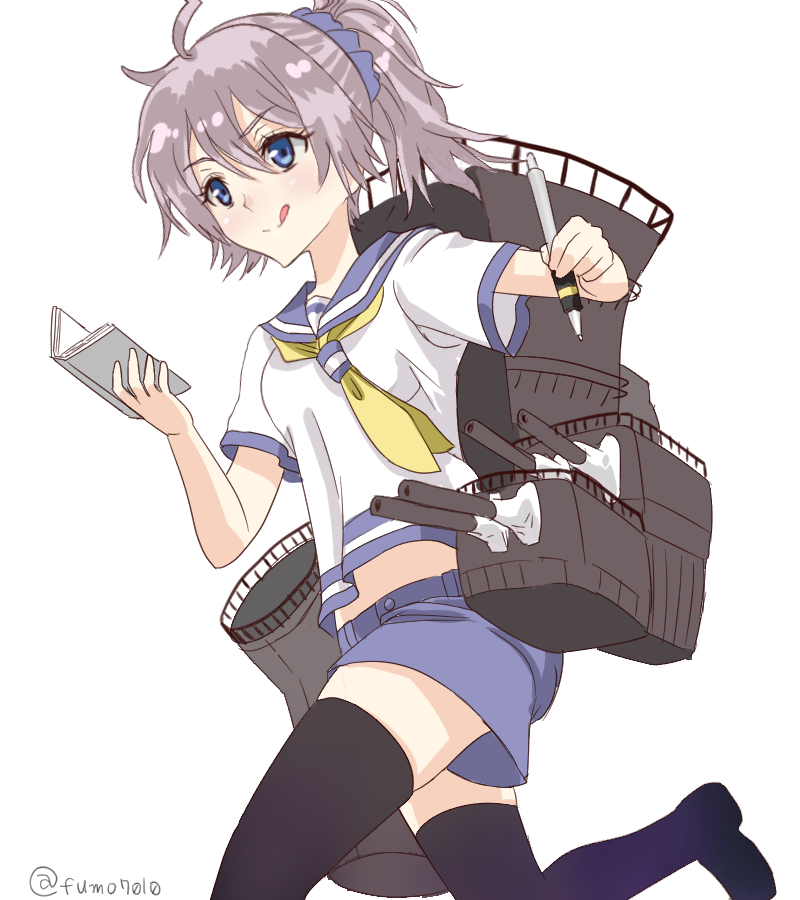 The Big ImageBoard (TBIB) - 1girl aoba (kancolle) black thighhighs blue eyes blue sailor collar ...