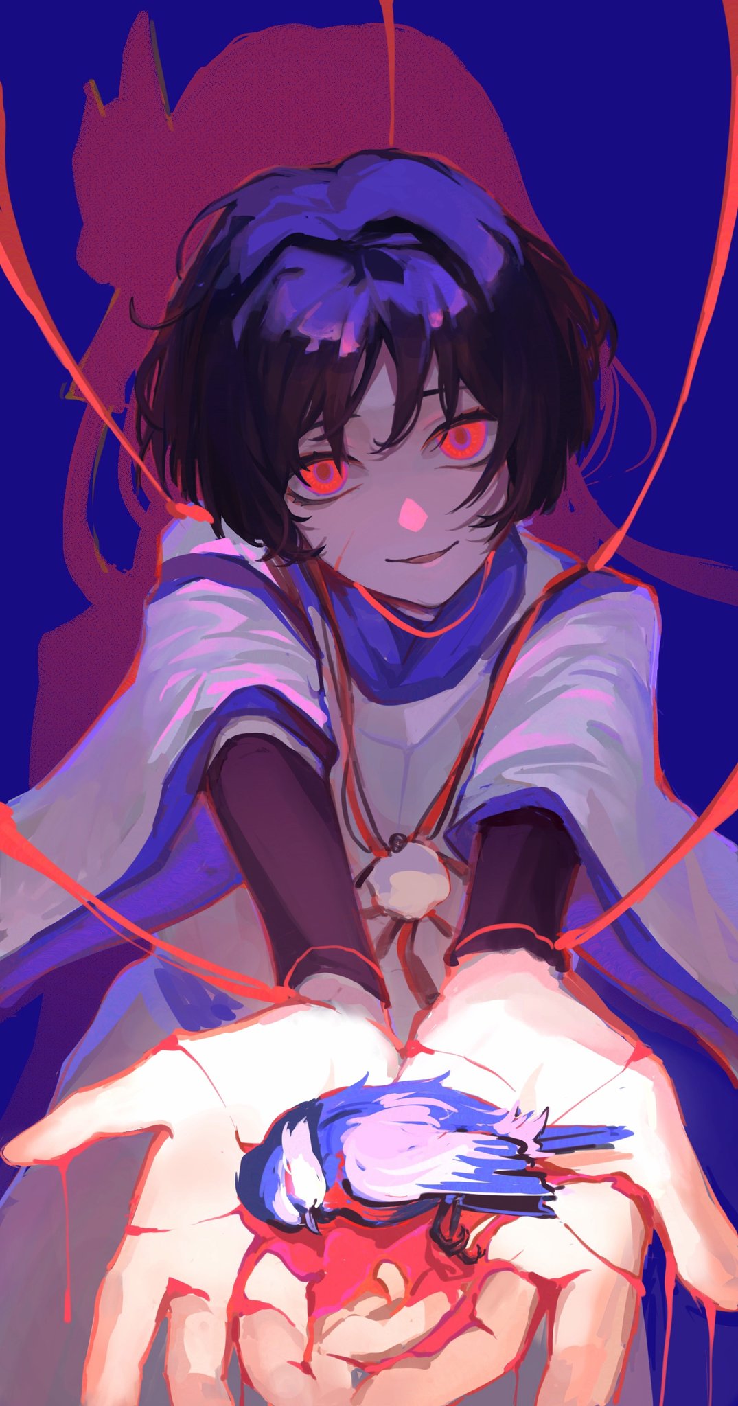 The Big ImageBoard (TBIB) - 1boy 1girl alternate eye color arm armor arms up bangs belt bird ...