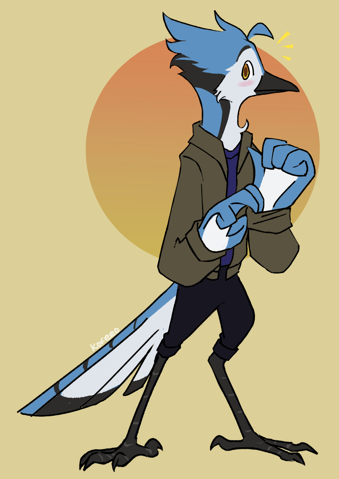 The Big Imageboard Tbib Anthro Avian Beak Bird Blue Body Blue Jay