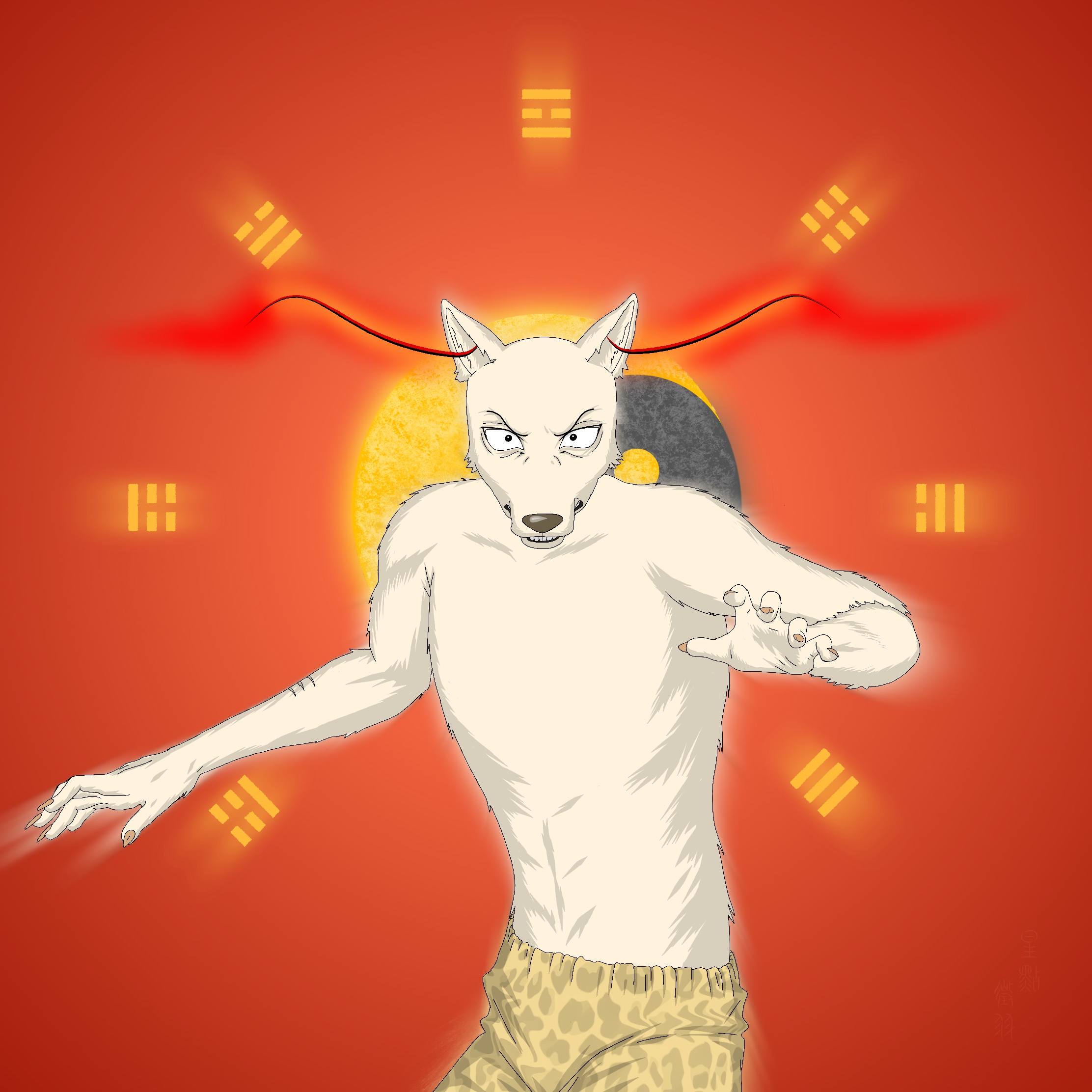 The Big ImageBoard (TBIB) - 1:1 angry animal print beastars black hair canid canine canis claws ...