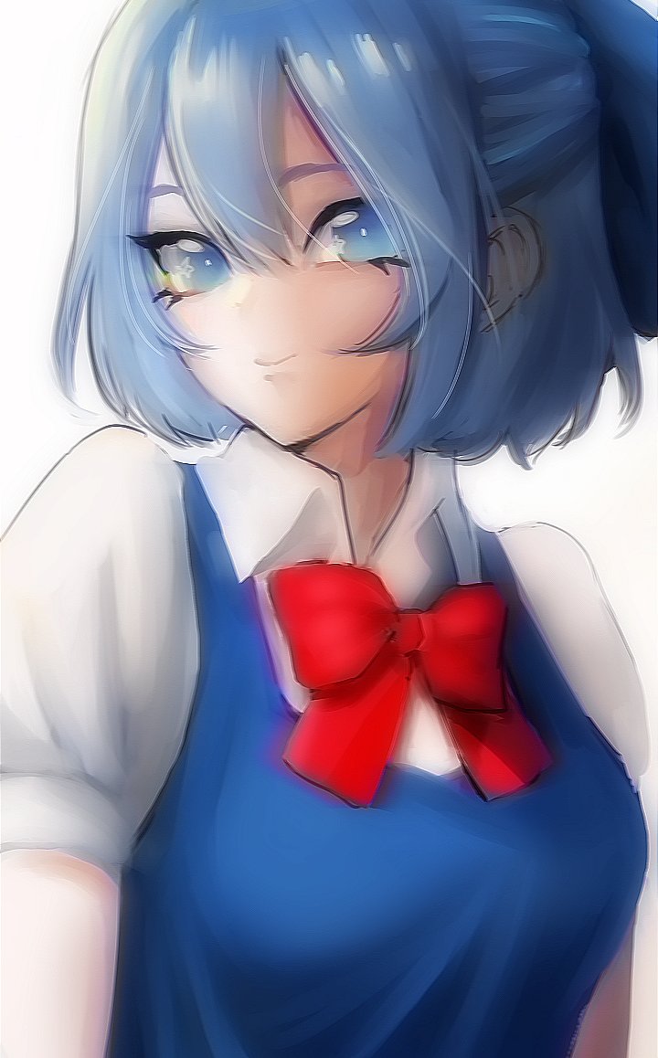The Big ImageBoard (TBIB) - 1girl bangs blue bow blue dress blue eyes blue hair bow breasts ...