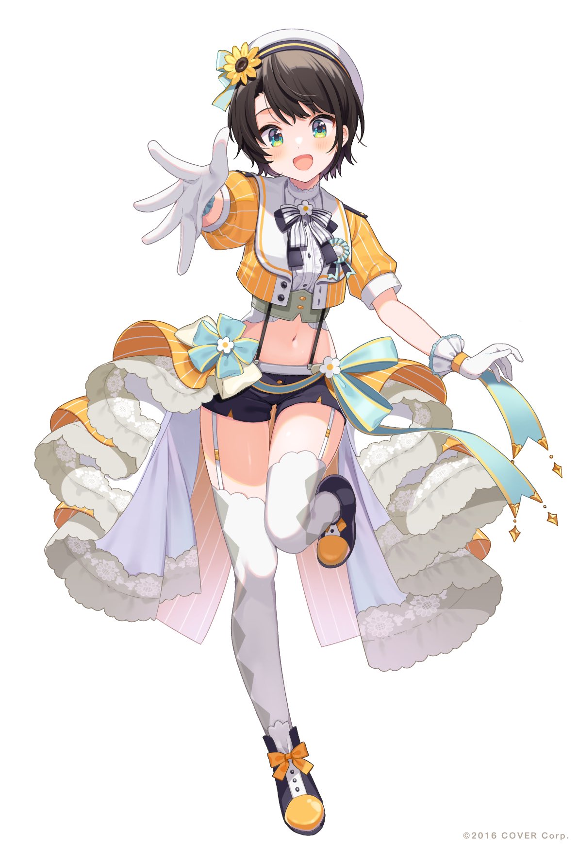 The Big ImageBoard (TBIB) - 1girl :d aqua eyes beret black hair corset ...