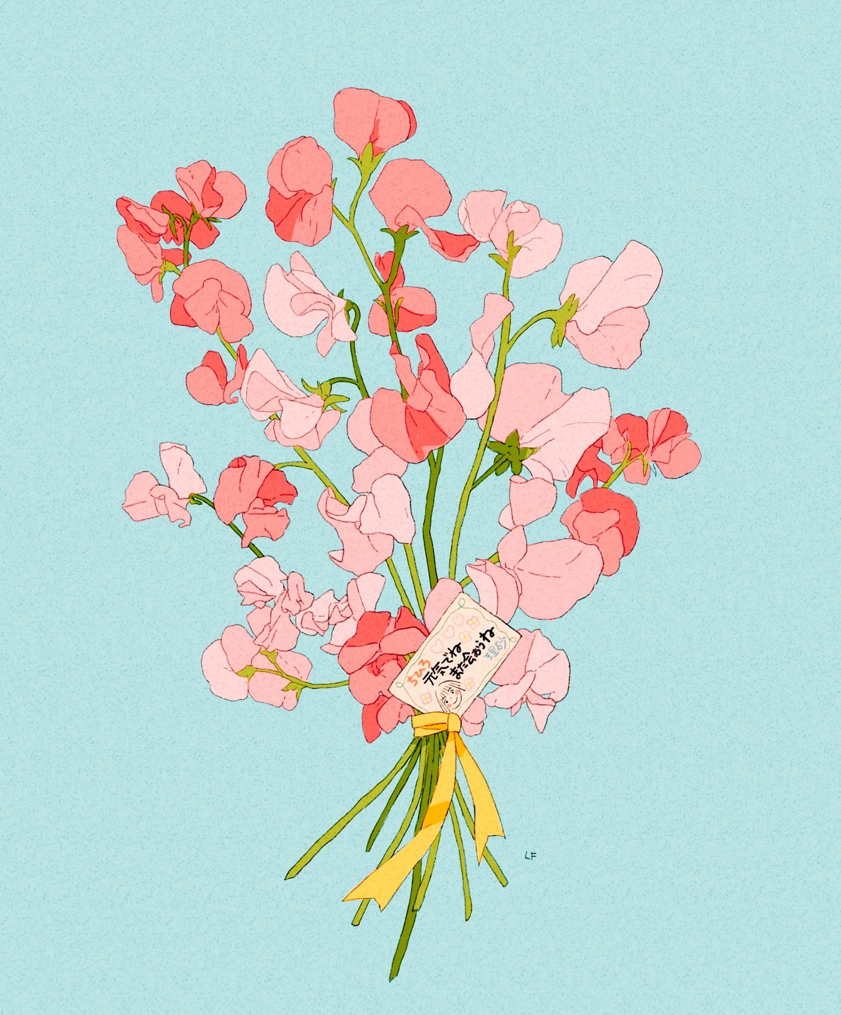 The Big ImageBoard (TBIB) - blue background bouquet card commentary ...