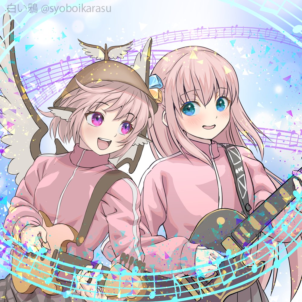 The Big ImageBoard (TBIB) - 2girls beamed eighth notes blue eyes bocchi ...