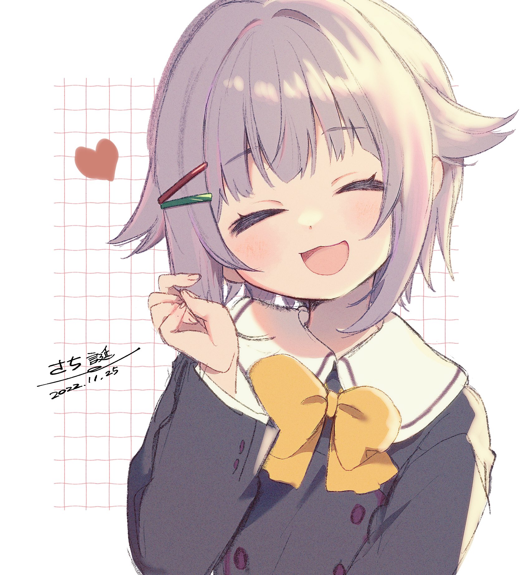 The Big ImageBoard (TBIB) - 1girl ^ ^ ^o^ blush bow closed eyes dated ...