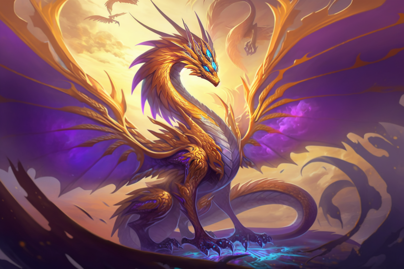 The Big ImageBoard (TBIB) - 3:2 ai generated angel dragon backlighting ...