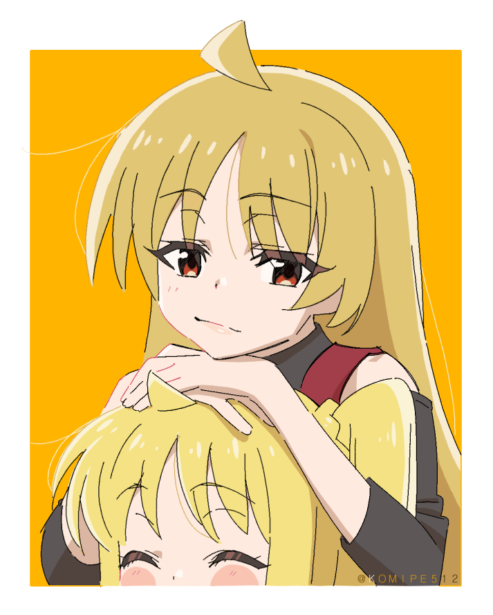 The Big ImageBoard (TBIB) - 2girls ahoge bangs black shirt blonde hair blush bocchi the rock ...