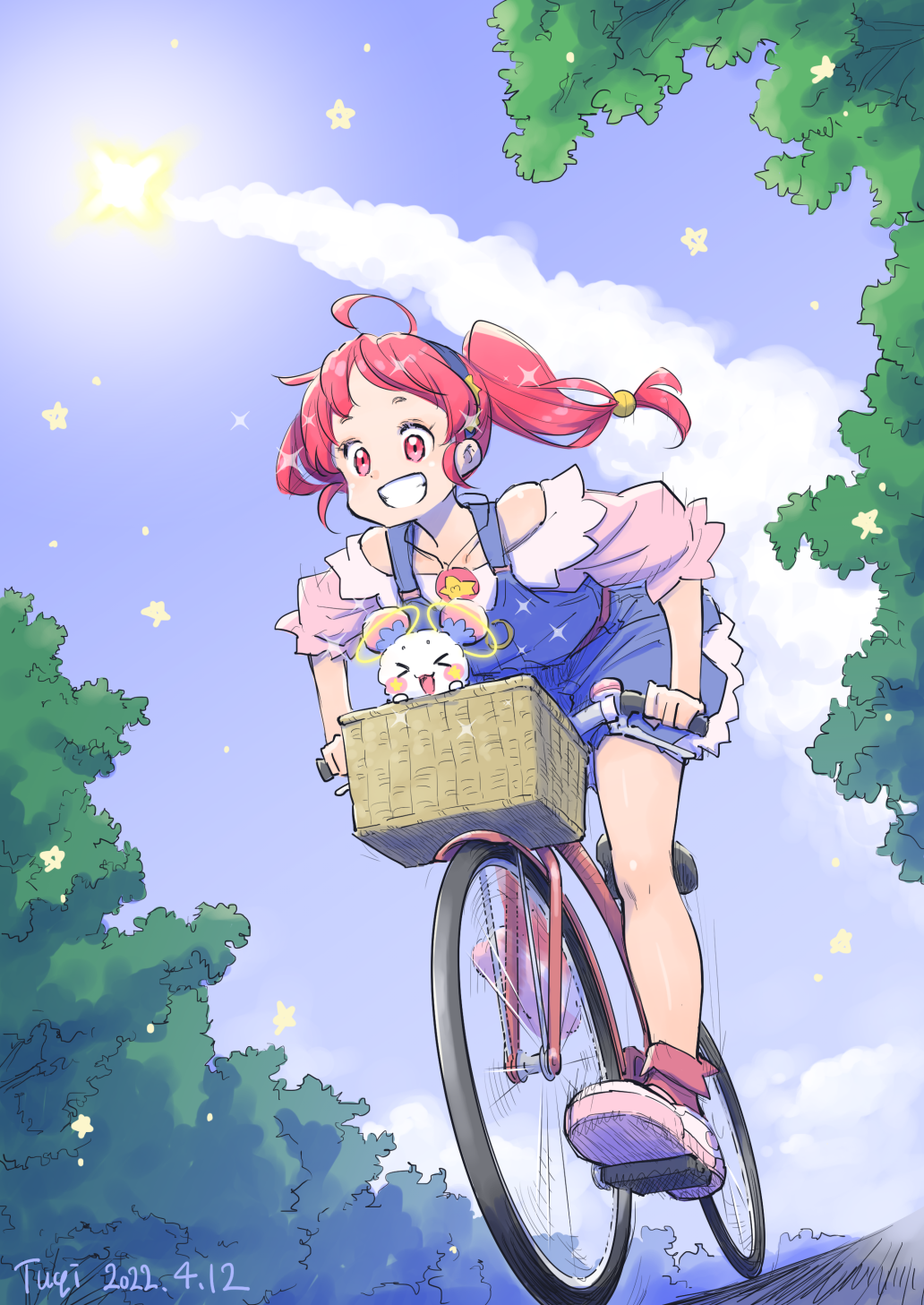 The Big ImageBoard (TBIB) - 1girl ahoge bicycle blue footwear ...