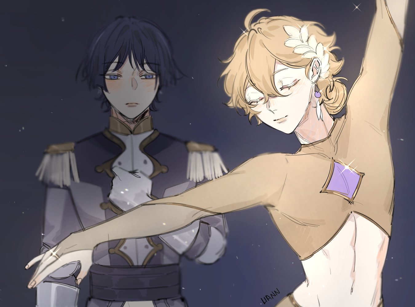 The Big ImageBoard (TBIB) - 2boys aether (genshin impact) ahoge ...