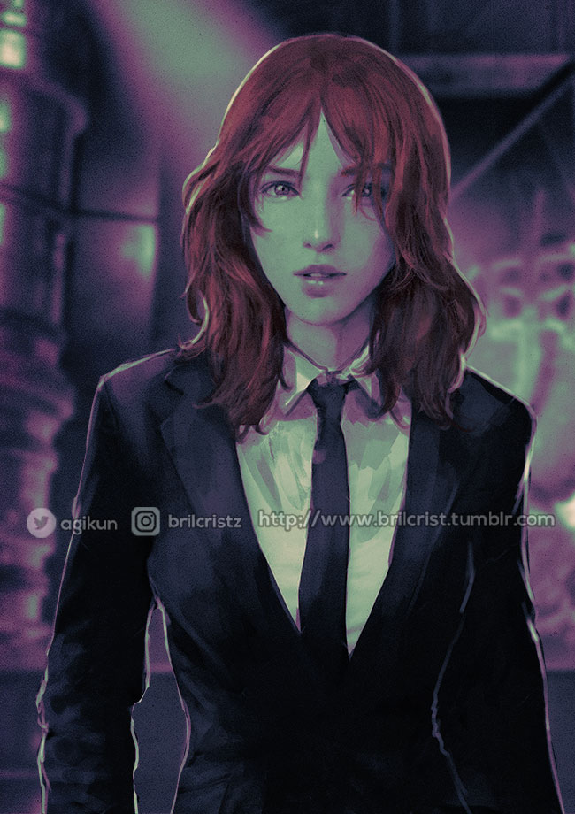 The Big Imageboard Tbib 1girl Bangs Black Jacket Black Necktie