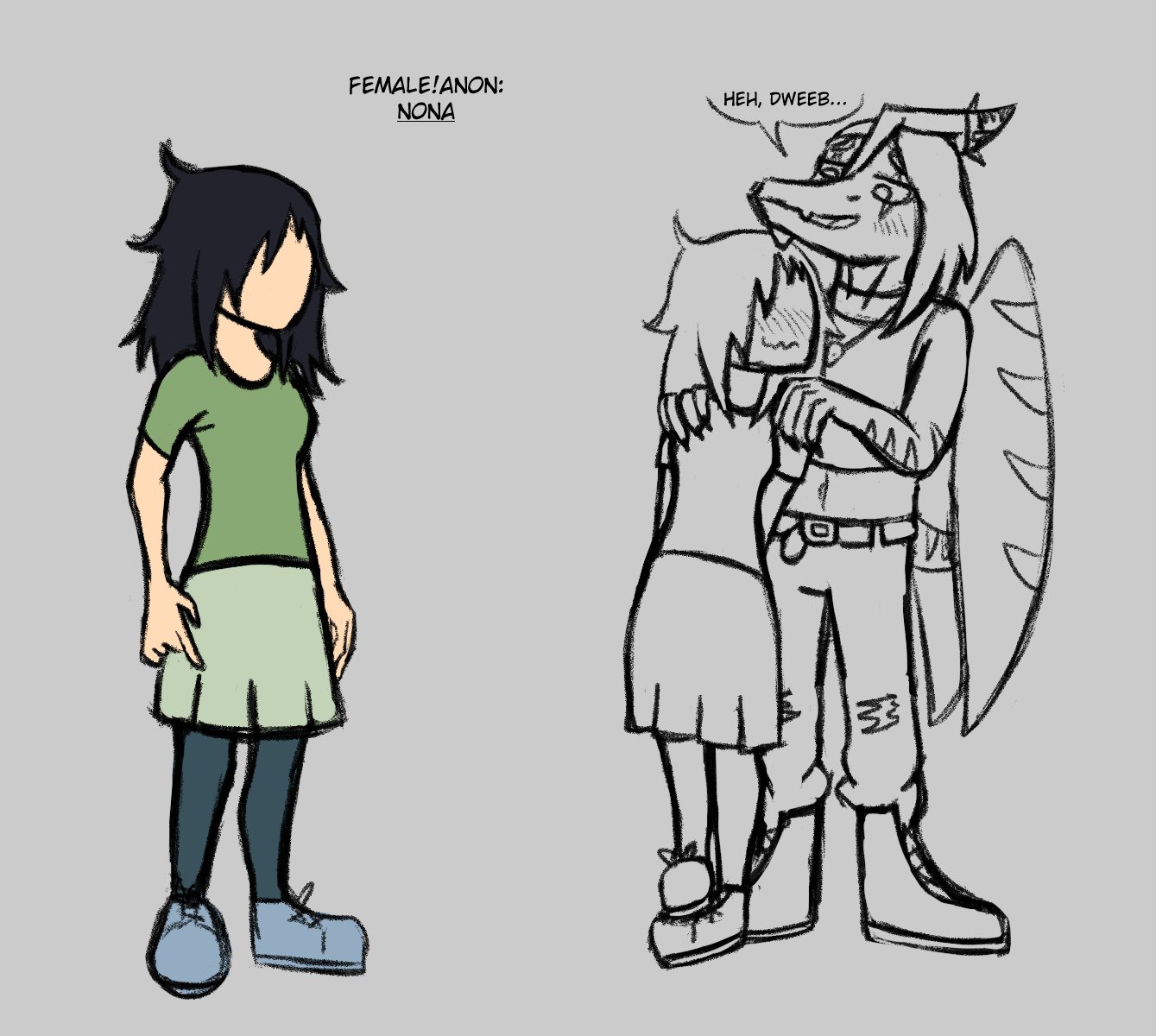 The Big ImageBoard (TBIB) - anon (snoot game) anthro black hair blush bottomwear cavemanon ...