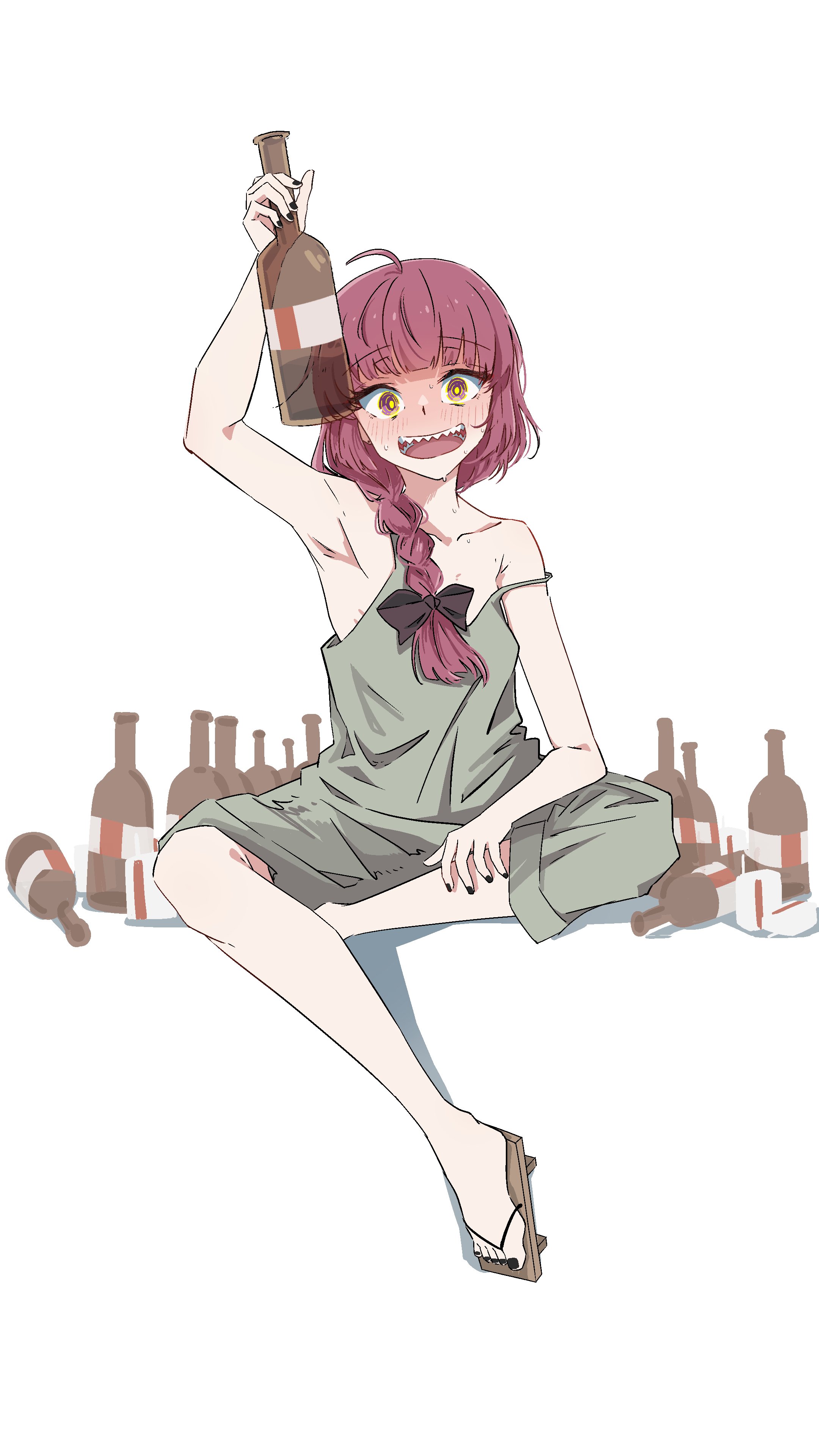 The Big ImageBoard (TBIB) - 1girl @ @ absurdres ahoge alcohol armpits ...