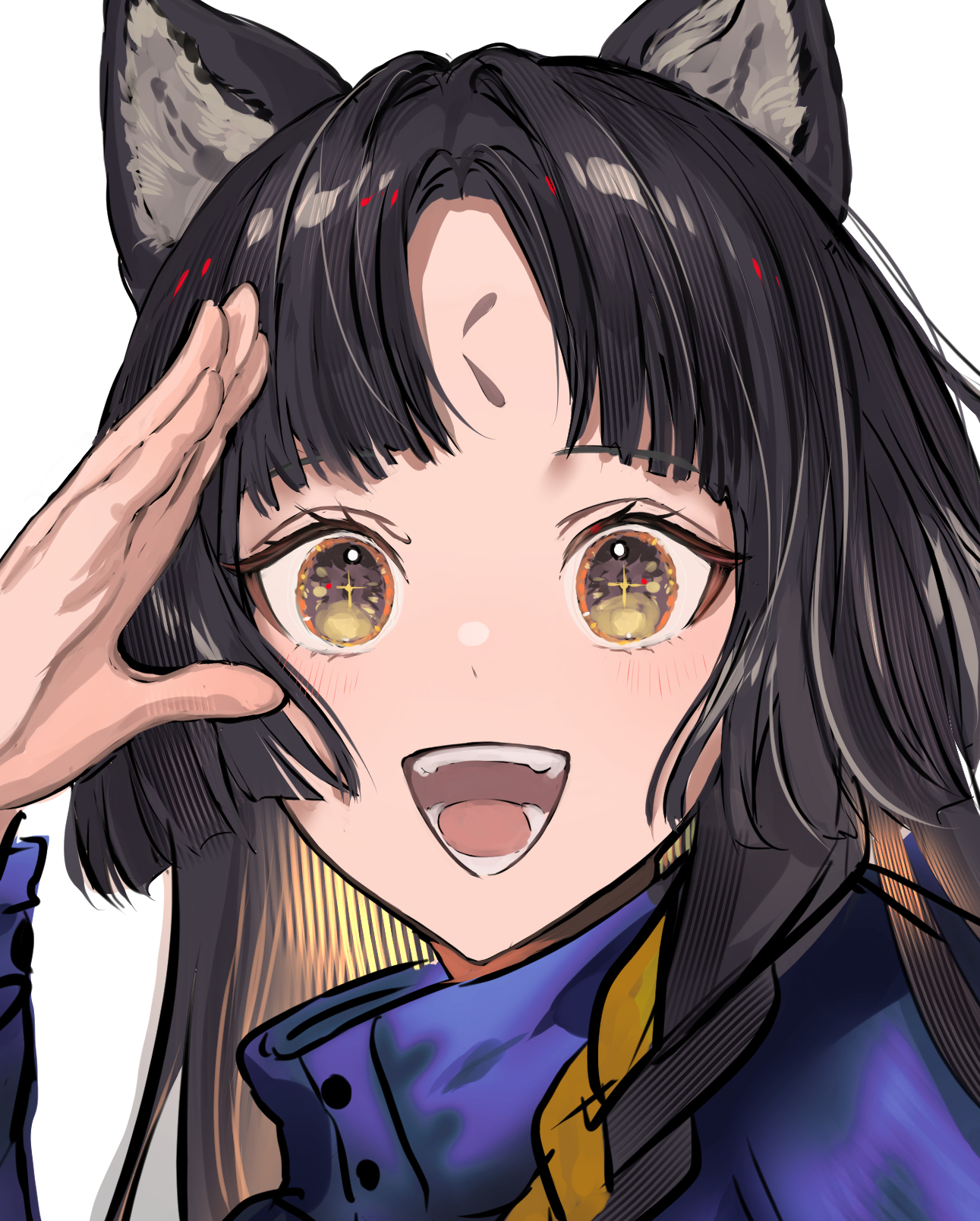 The Big ImageBoard (TBIB) - 1girl :d animal ear fluff animal ears arknights bangs black hair ...