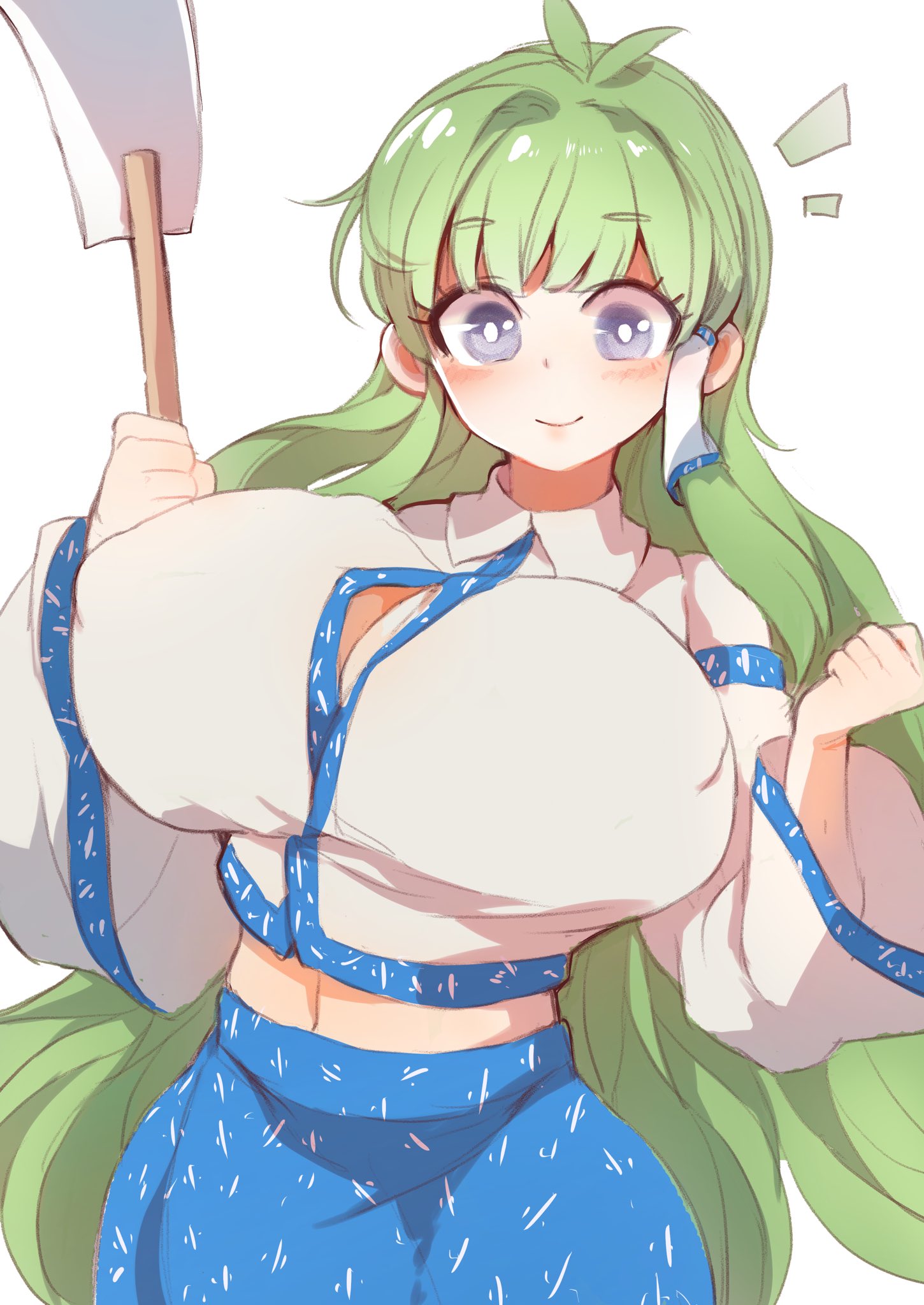 The Big ImageBoard (TBIB) - 1girl blue dress blue eyes blue skirt breasts collared shirt ...