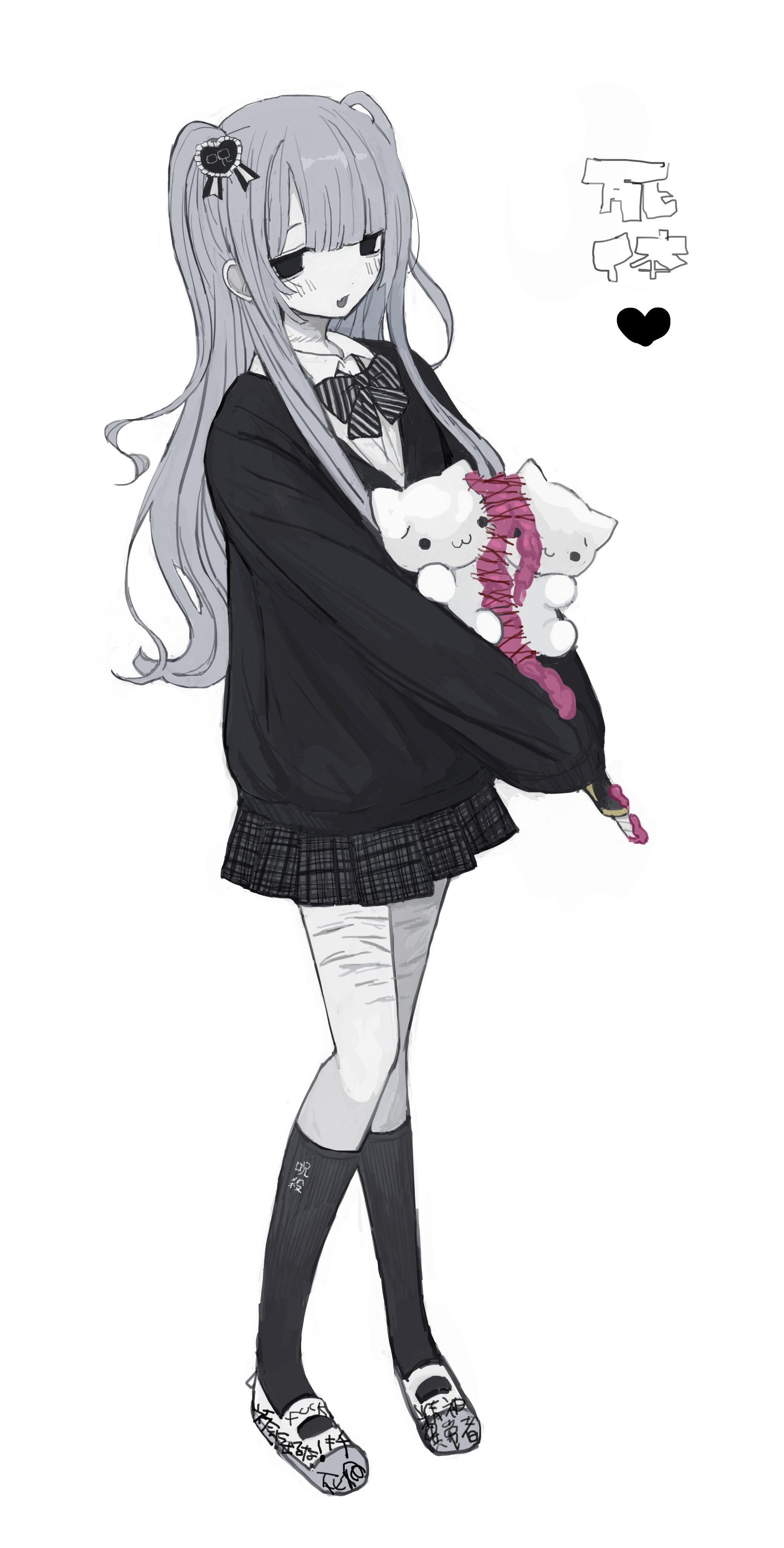 The Big ImageBoard (TBIB) - 1girl absurdres bags under eyes bangs black bow black bowtie black ...