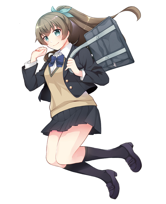 The Big ImageBoard (TBIB) - 1girl bag black footwear black jacket black skirt black socks blazer ...