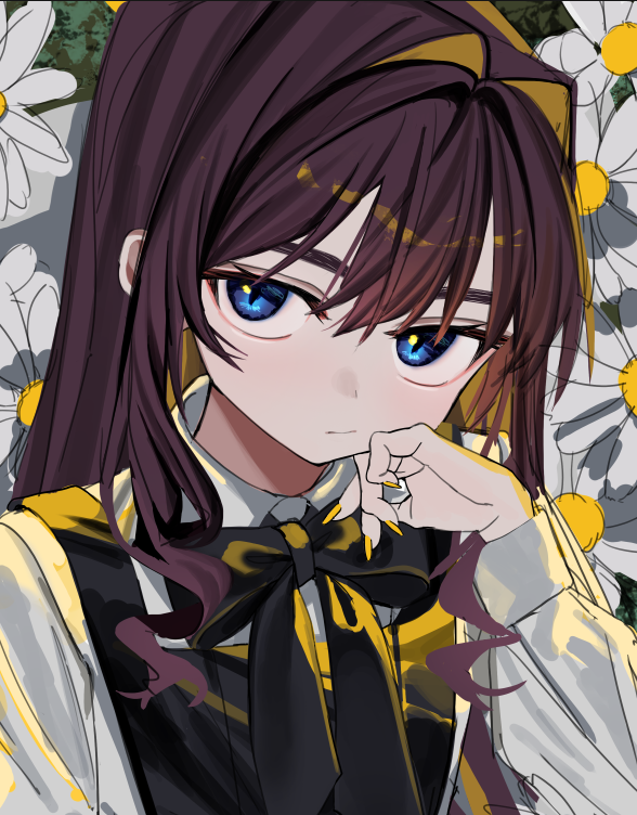 The Big ImageBoard (TBIB) - 1girl black bow black bowtie black dress blue eyes bow bowtie brown ...