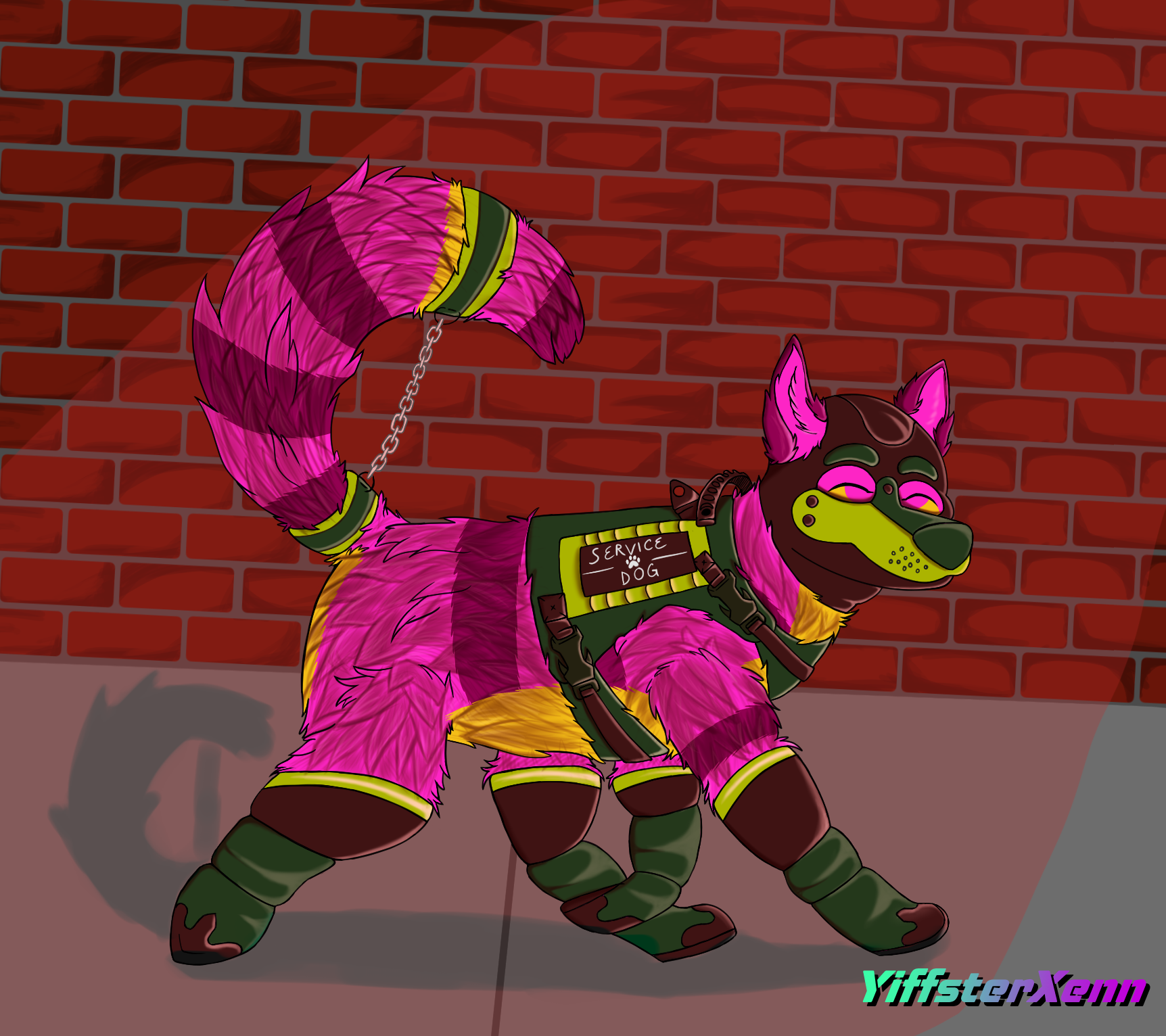 The Big ImageBoard (TBIB) - animal mask bdsm bondage bound brick wall canid canine canis chain ...