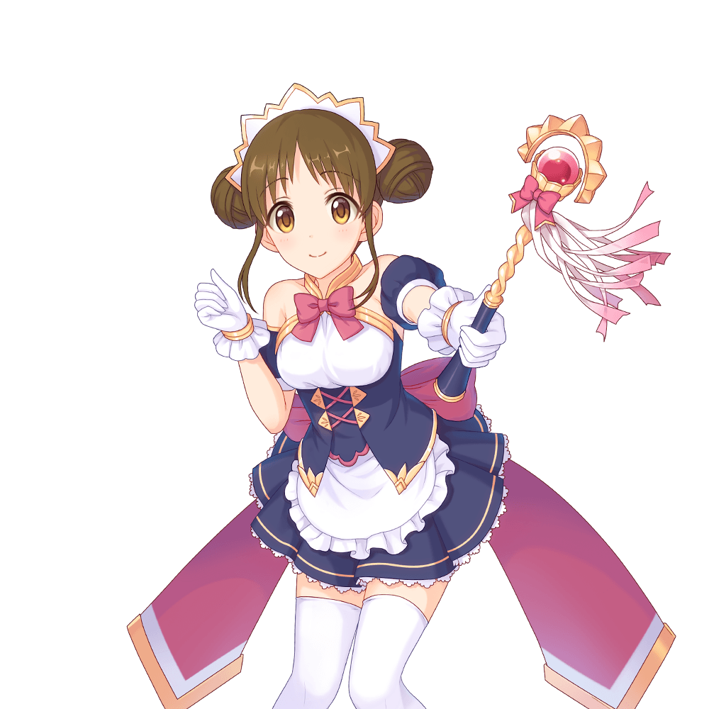 The Big ImageBoard (TBIB) - 1girl apron brown eyes brown hair double ...