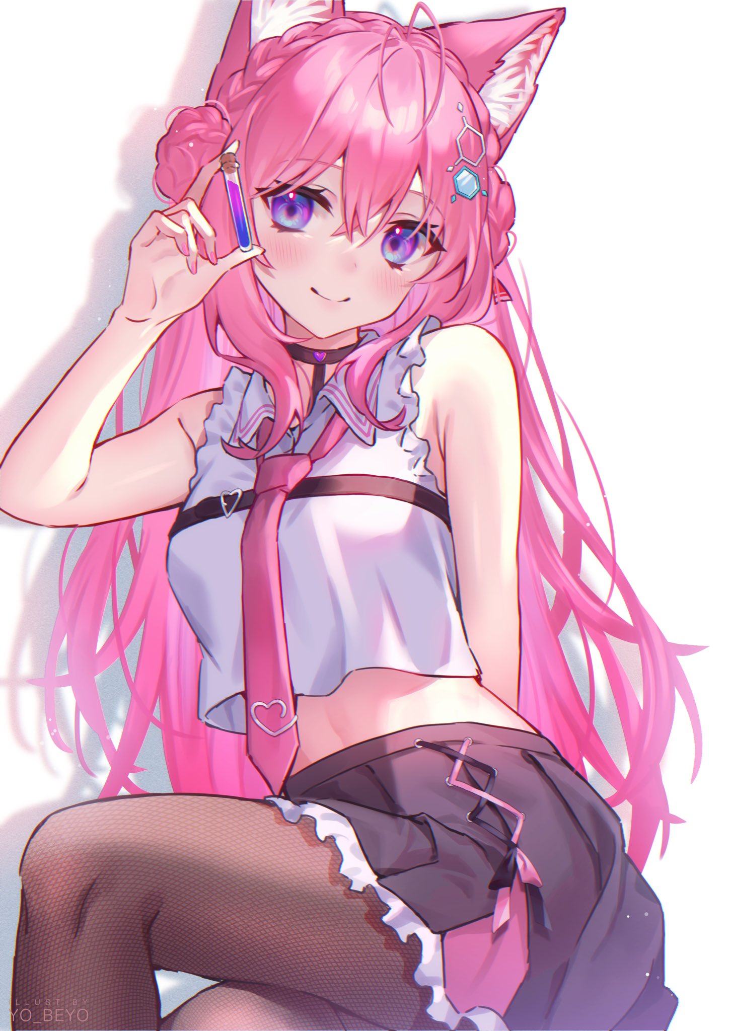 The Big ImageBoard (TBIB) - 1girl animal ear fluff animal ears antenna hair bangs bare shoulders ...