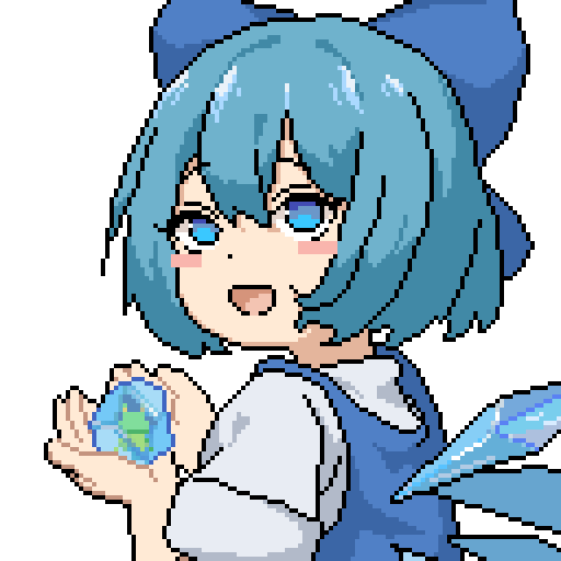 The Big ImageBoard (TBIB) - 1girl blue bow blue dress blue eyes blue hair blush stickers bow ...