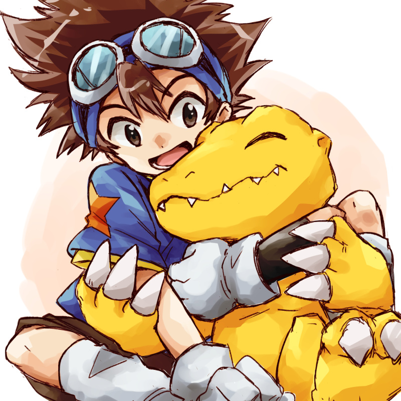 The Big ImageBoard (TBIB) - agumon brown hair brown shorts child closed ...