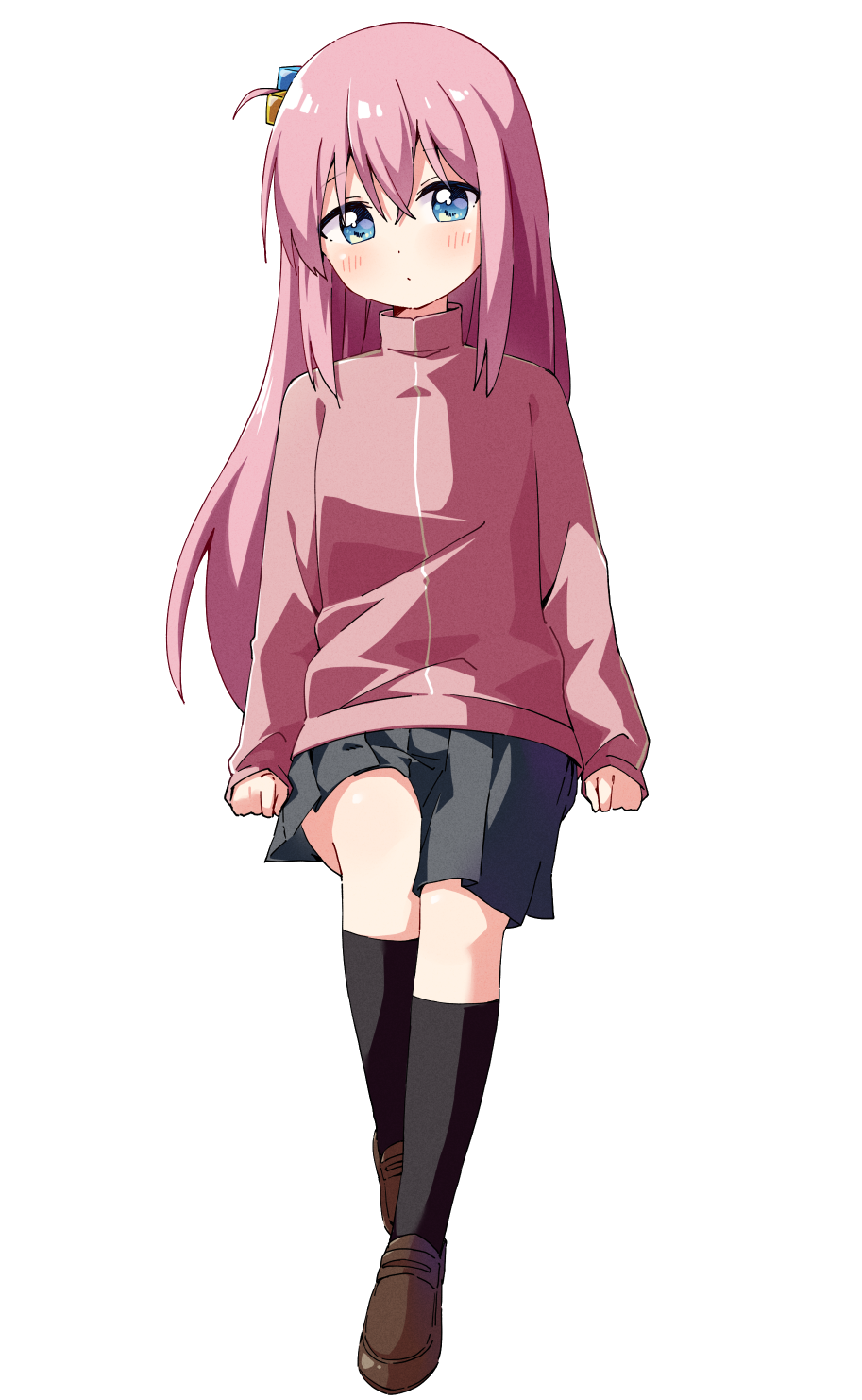 The Big ImageBoard (TBIB) - 1girl aqua eyes bangs black socks blush bocchi the rock! brown ...