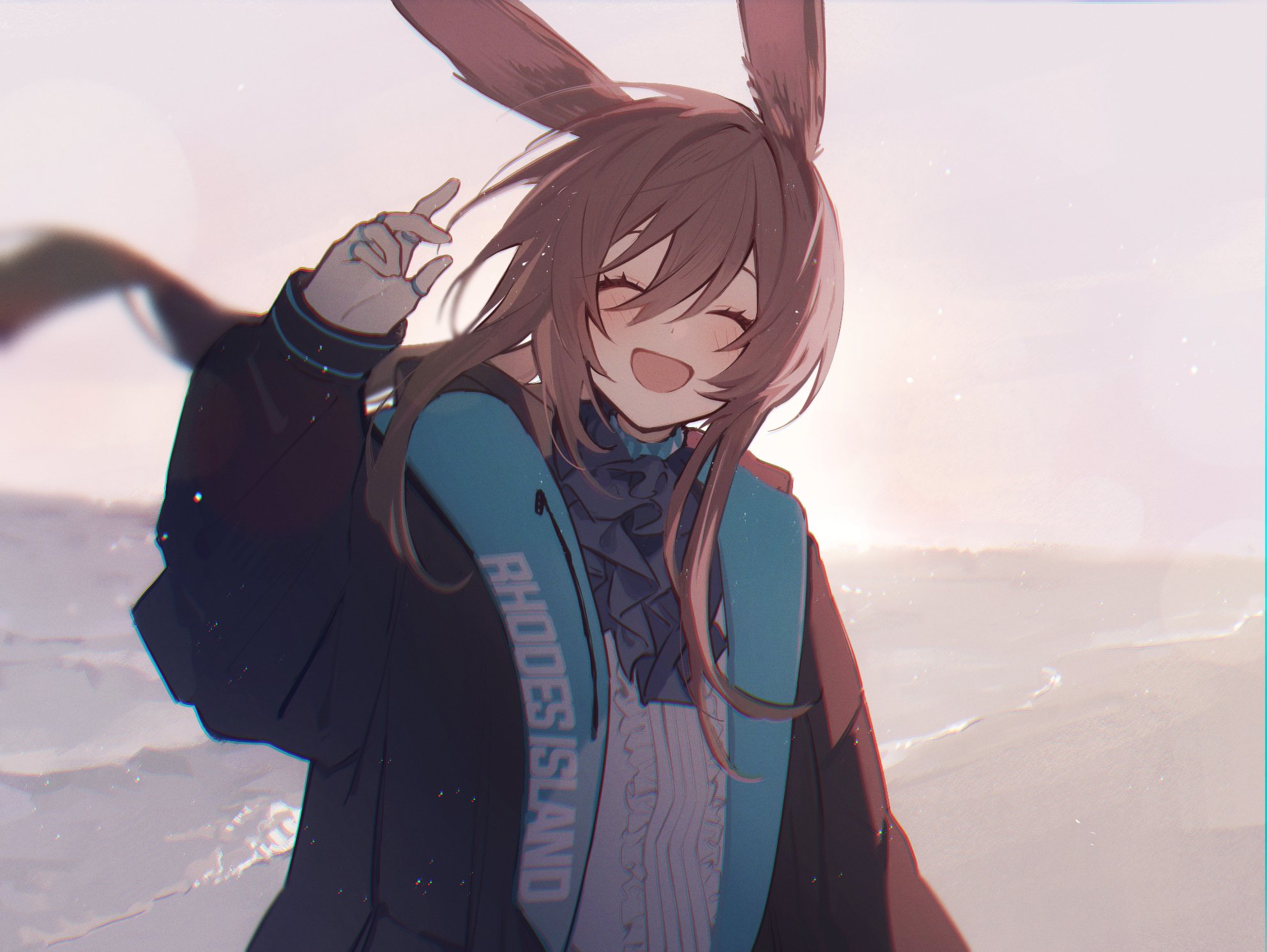 The Big ImageBoard (TBIB) - 1girl :d ^ ^ amiya (arknights) animal ears arknights ascot bangs ...