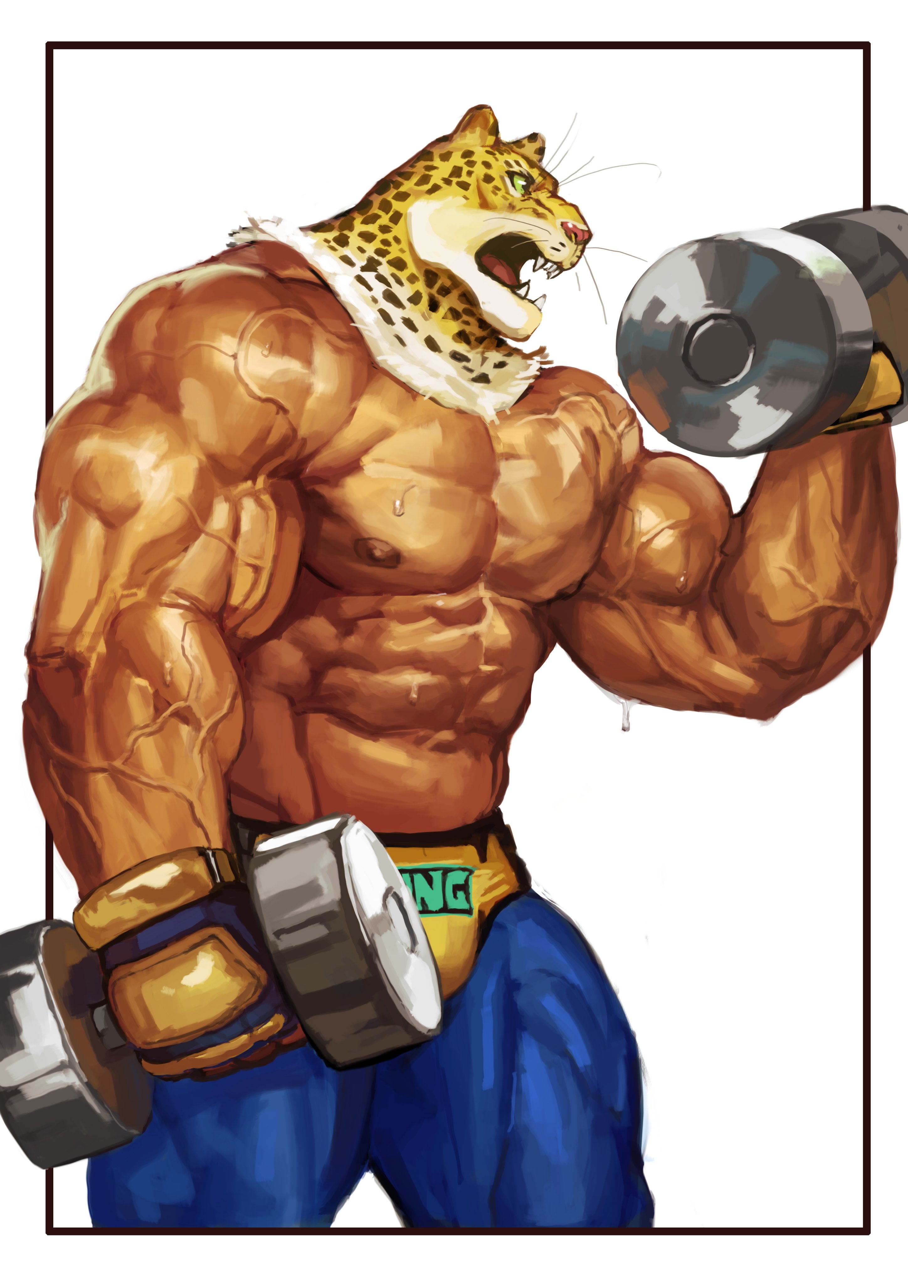 The Big ImageBoard (TBIB) - abs absurd res animal mask anthro bandai namco biceps big muscles ...
