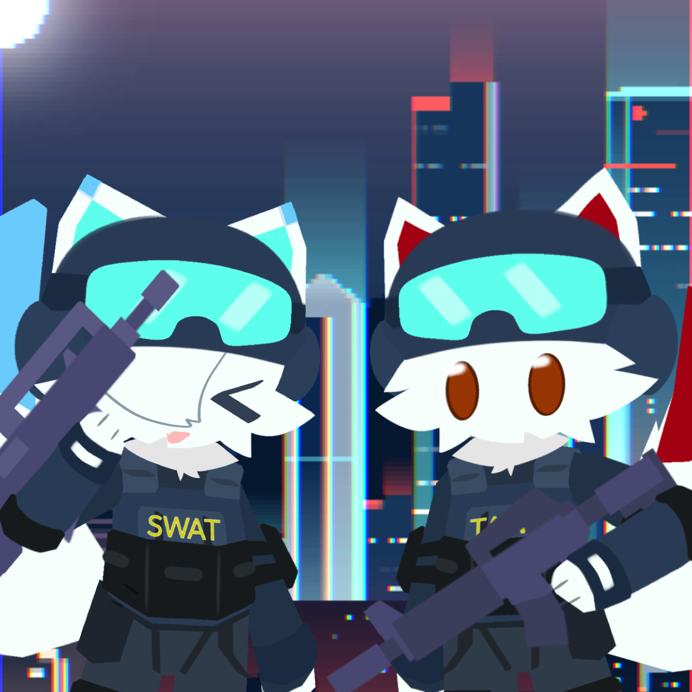 The Big ImageBoard (TBIB) - 1:1 armor assault rifle blue body blue fur bullpup bullpup rifle ...