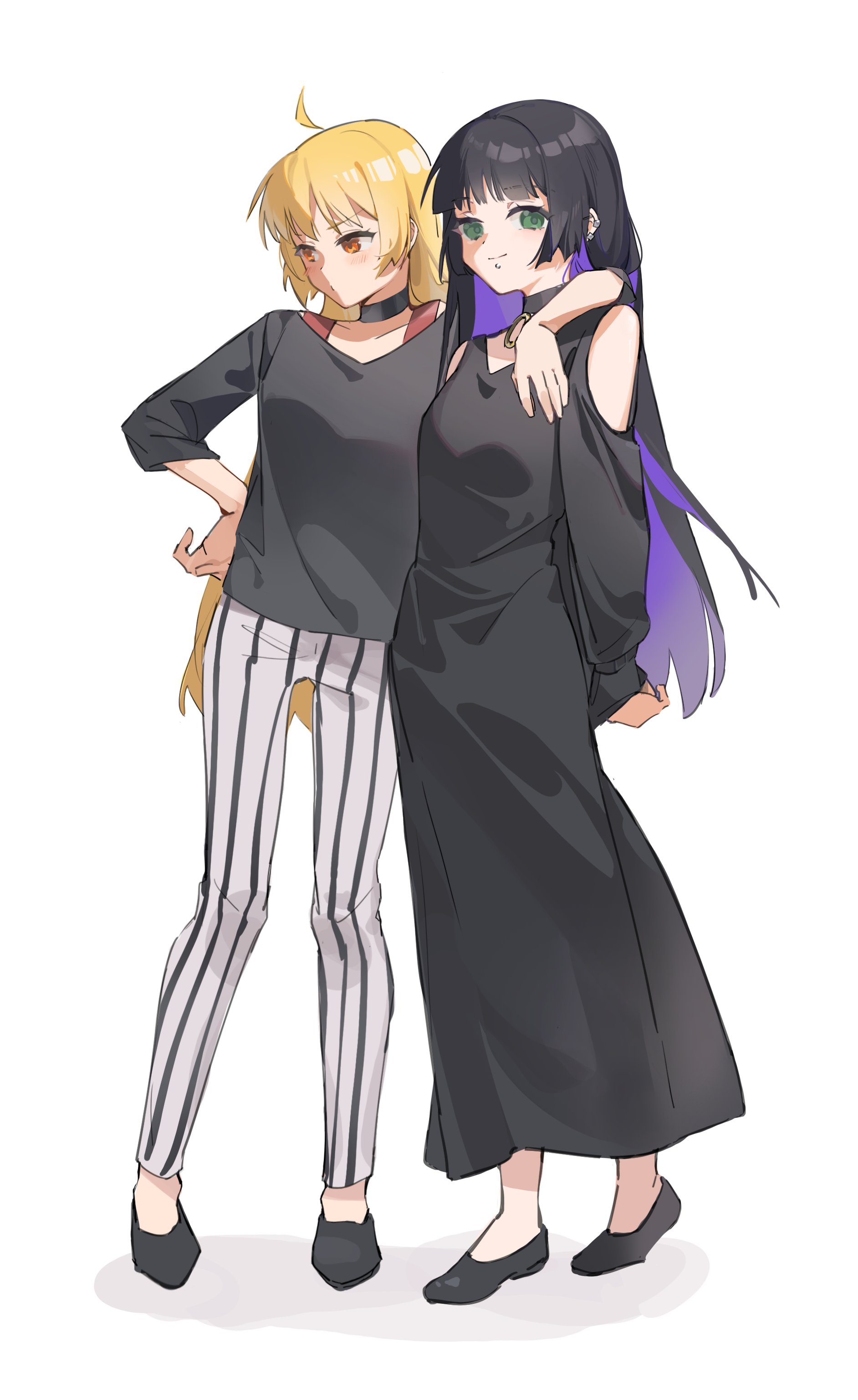 The Big ImageBoard (TBIB) - 2girls absurdres arm around shoulder arms at sides black choker ...