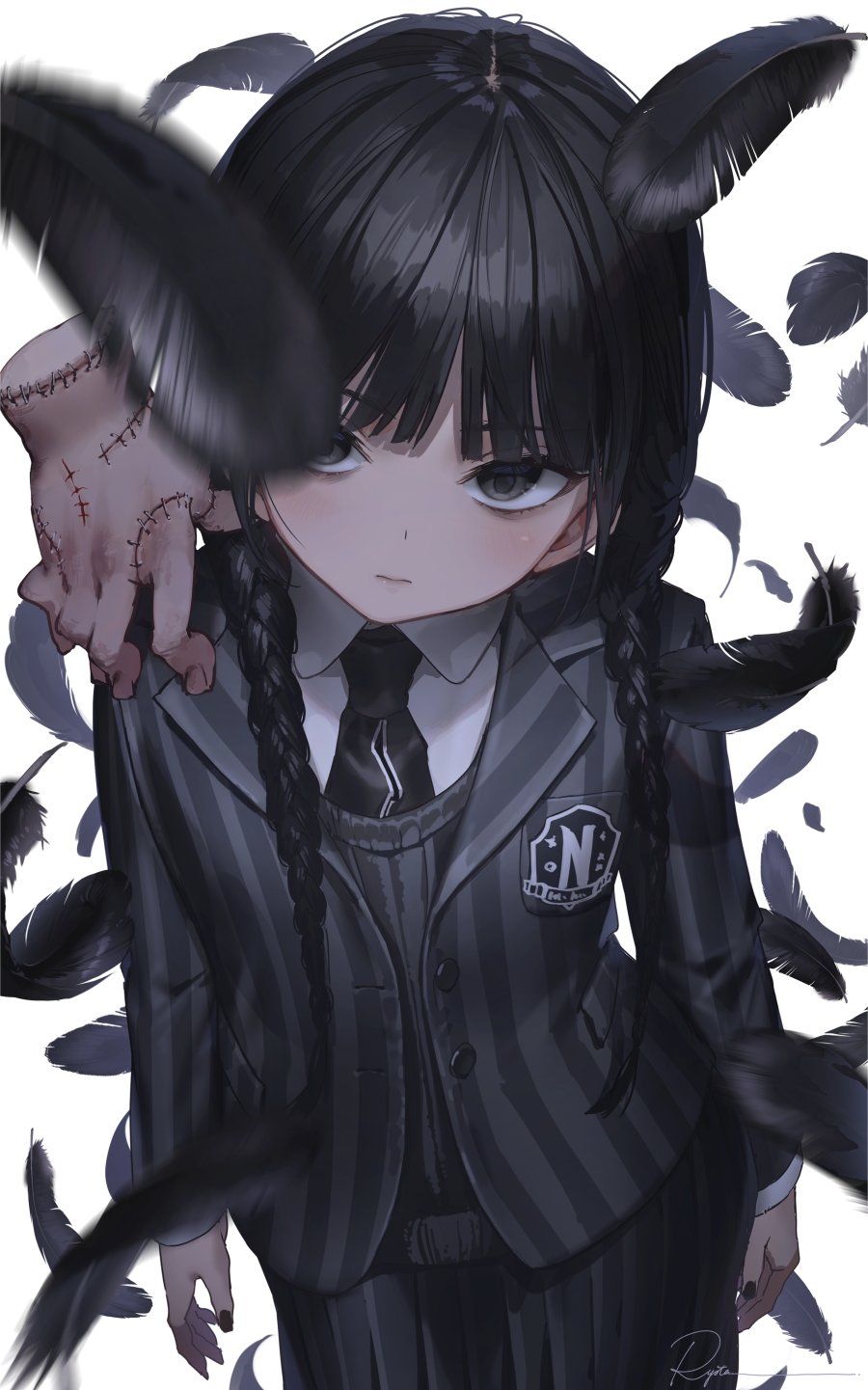 The Big ImageBoard (TBIB) - 1girl addams family artist name bangs black ...