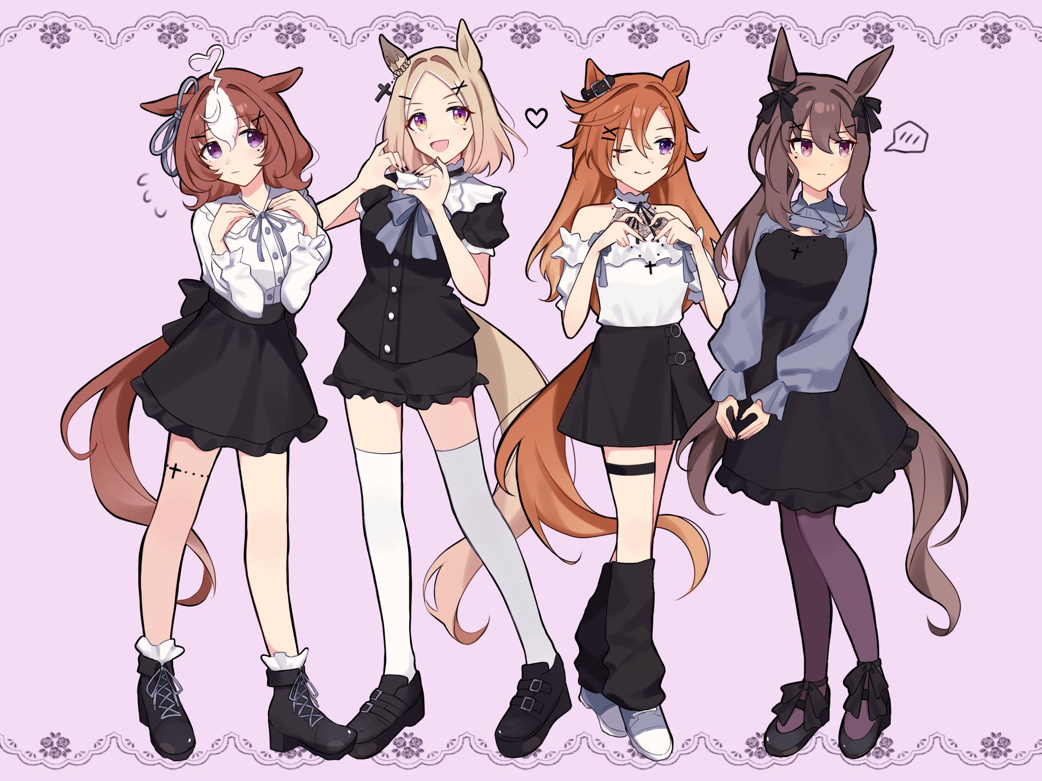 The Big ImageBoard (TBIB) - 4girls admire vega (umamusume) ahoge ...